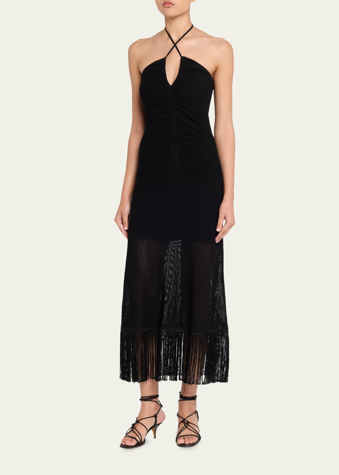 Cara Cara Hawthorn Fringe Halter Dress - Bergdorf Goodman