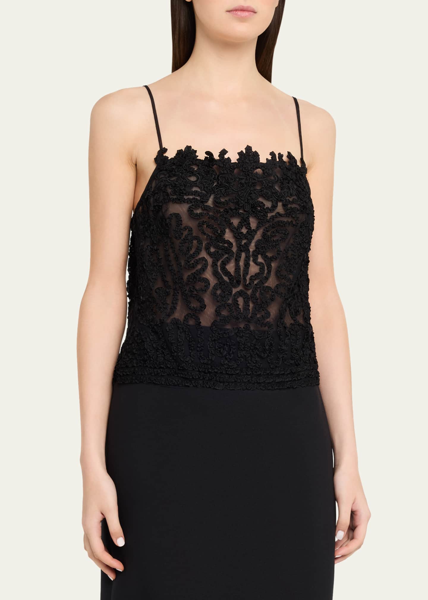 Kobi Halperin Giselle Square-Neck Ribbon Blouse - Bergdorf Goodman