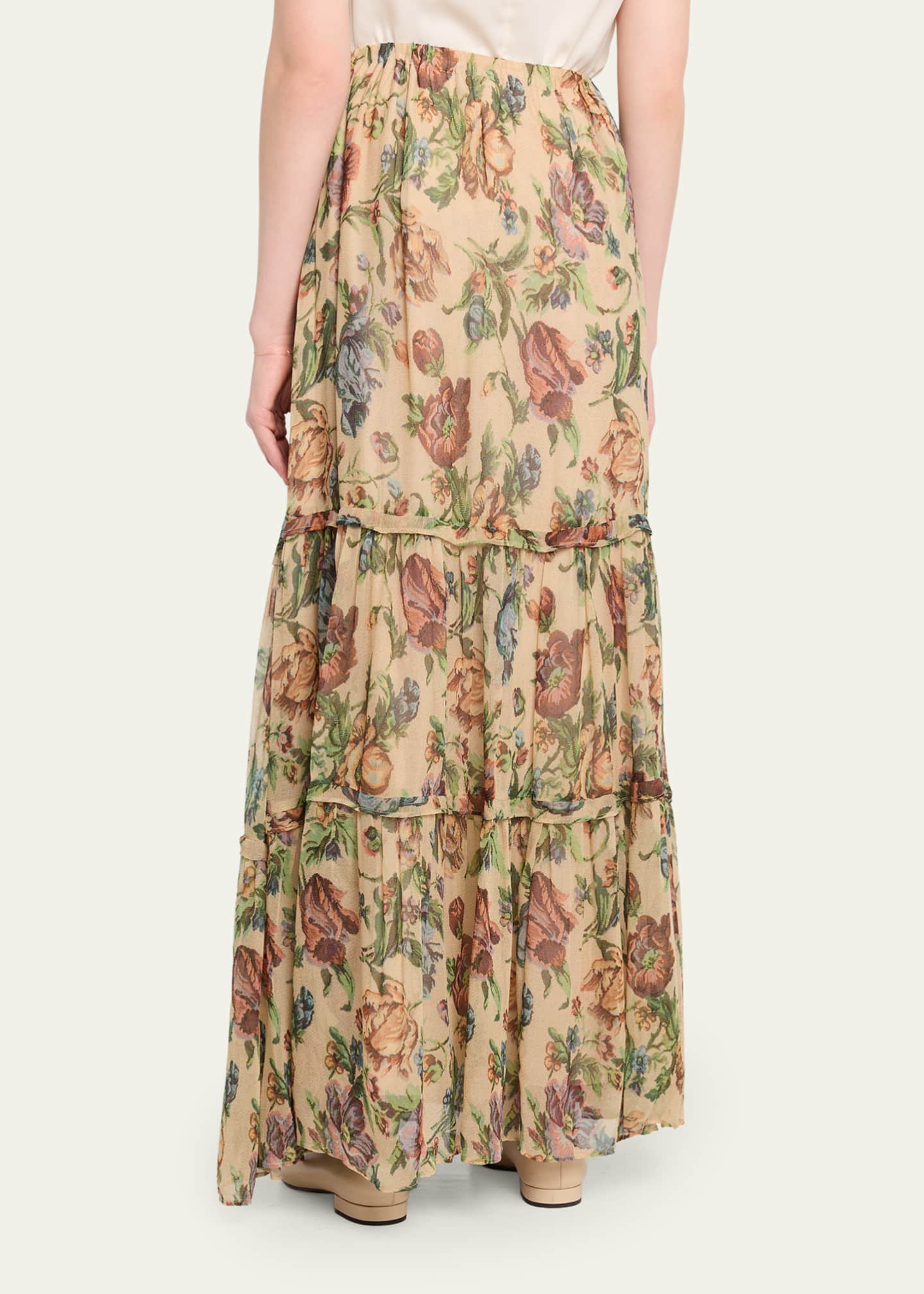 Kobi Halperin Zane Tiered Floral-Print Maxi Skirt - Bergdorf Goodman
