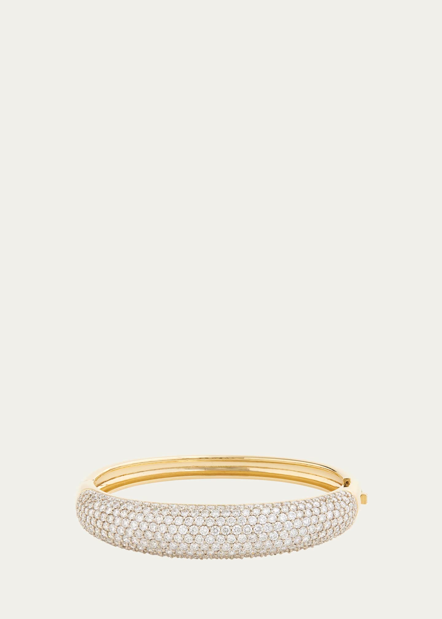 Jamie Wolf 18K Yellow and White Gold Domed Hinge Bangle with Pave ...