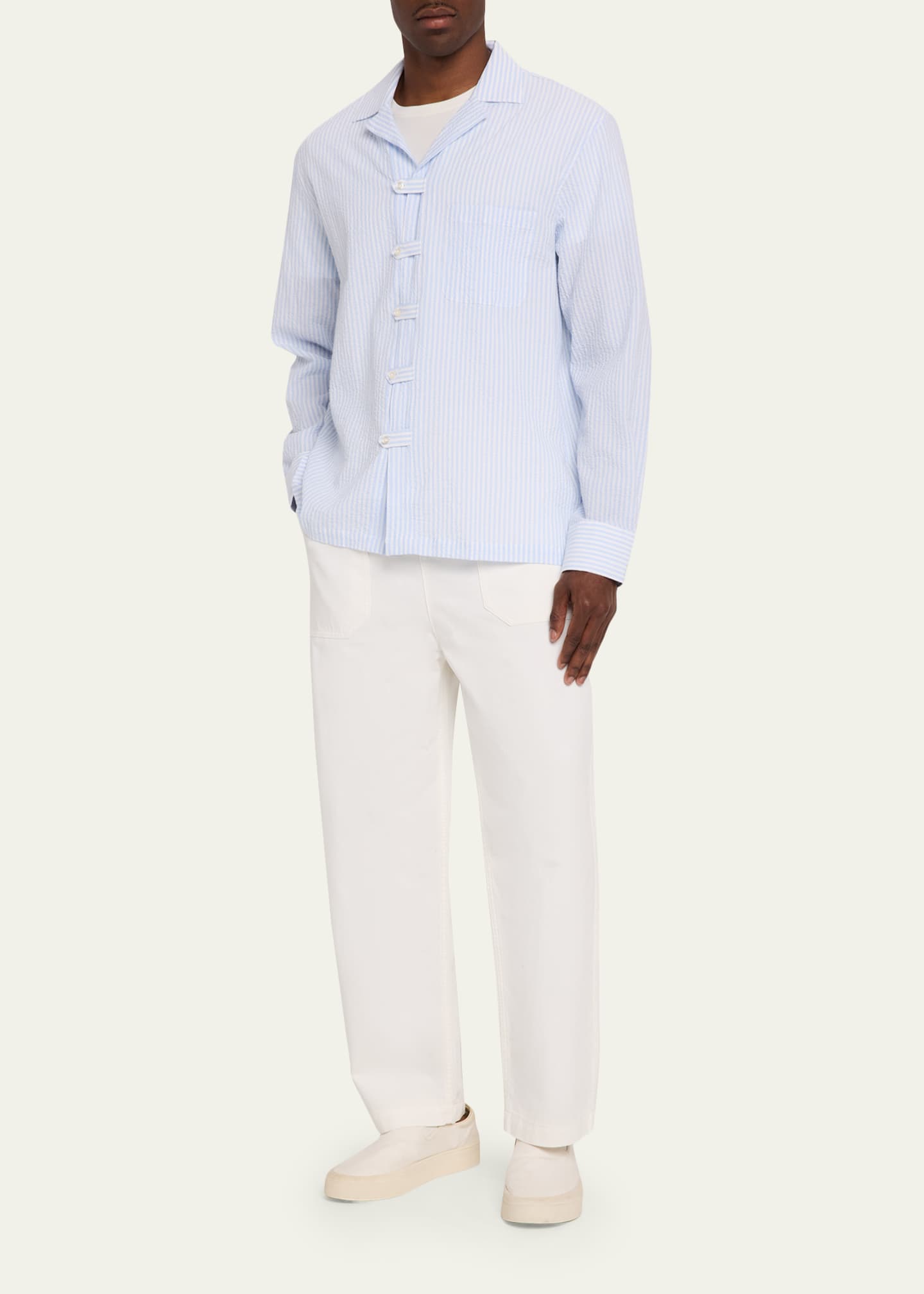 Officine Generale Men's Cotton Wide-Leg Drawstring Trousers - Bergdorf ...