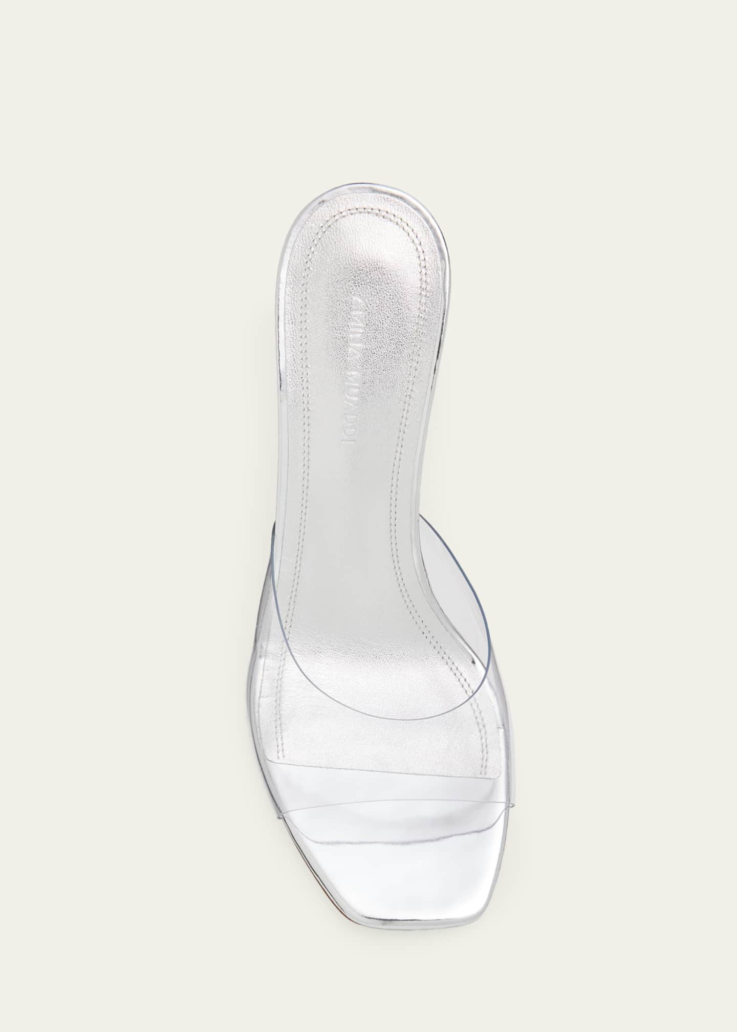 Amina Muaddi 70mm Lupita Transparent Mule Sandals - Bergdorf Goodman