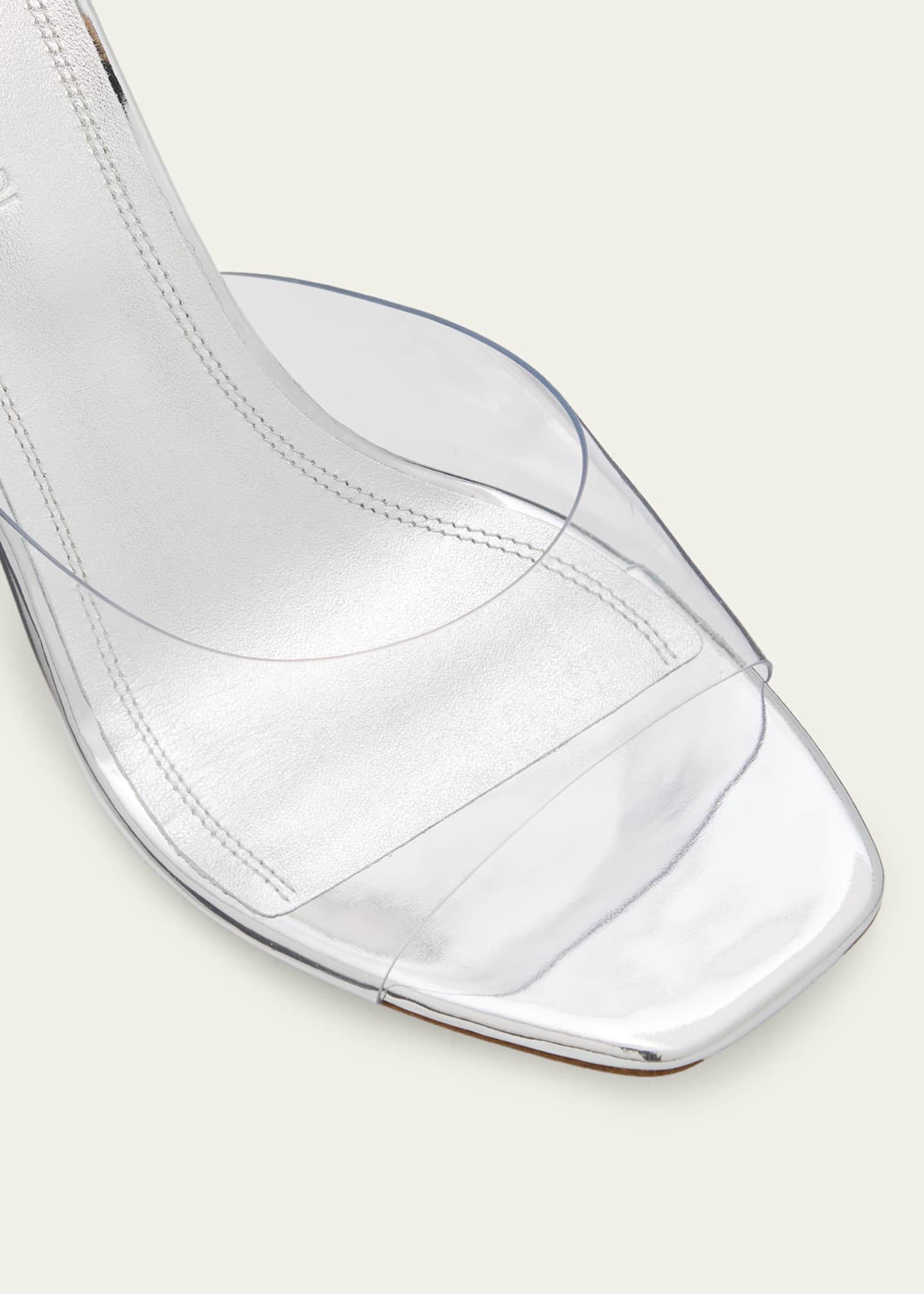 Amina Muaddi 70mm Lupita Transparent Mule Sandals - Bergdorf Goodman