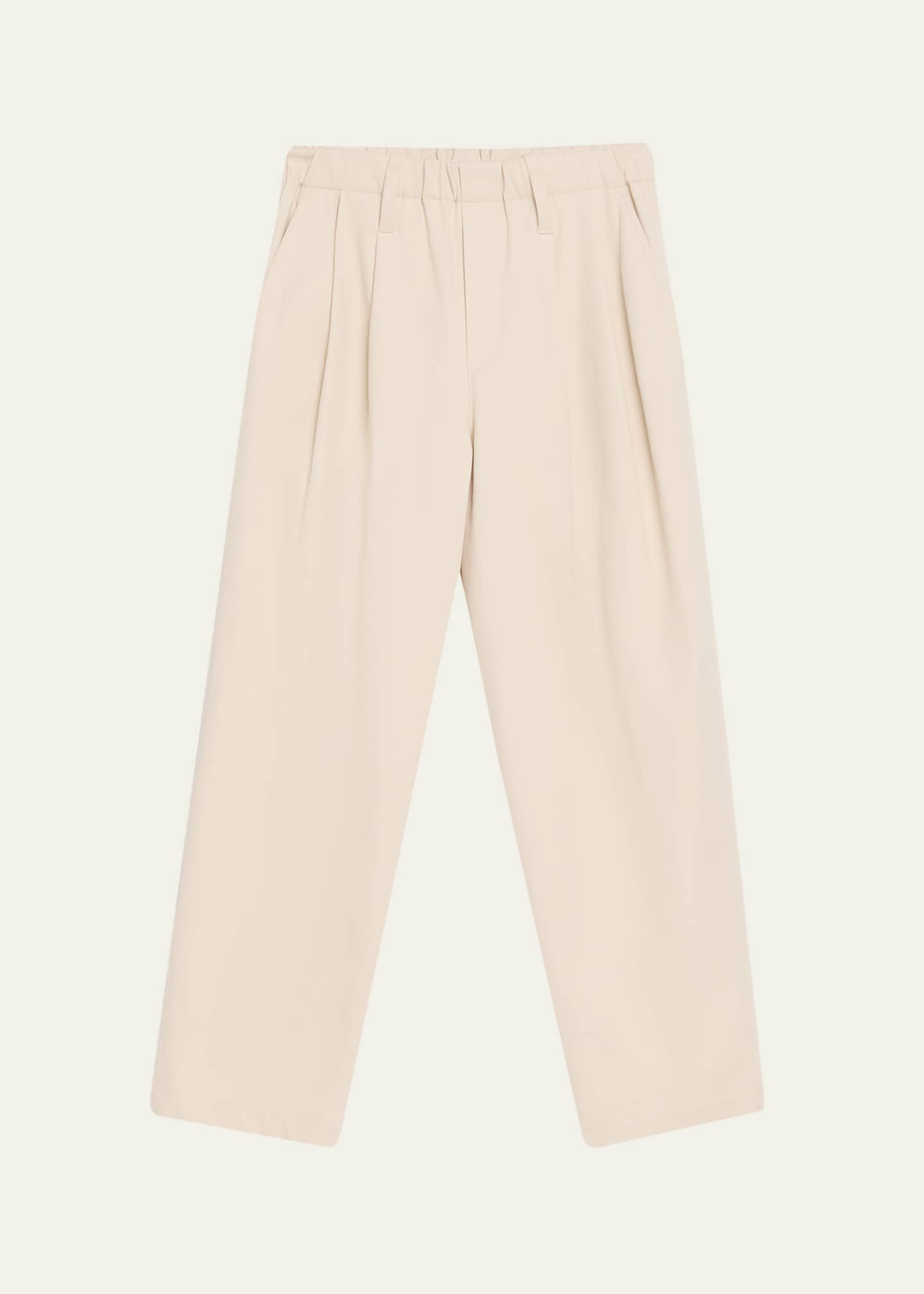 Brunello Cucinelli Pleated Twill Wide-Leg Pull-On Pants - Bergdorf Goodman