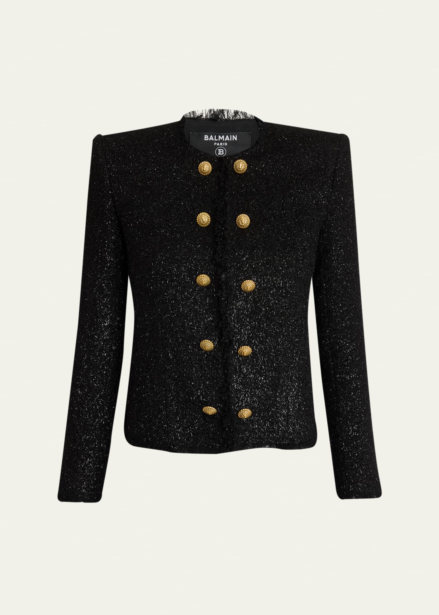 Balmain Buttoned Glitter Tweed Cardigan - Bergdorf Goodman