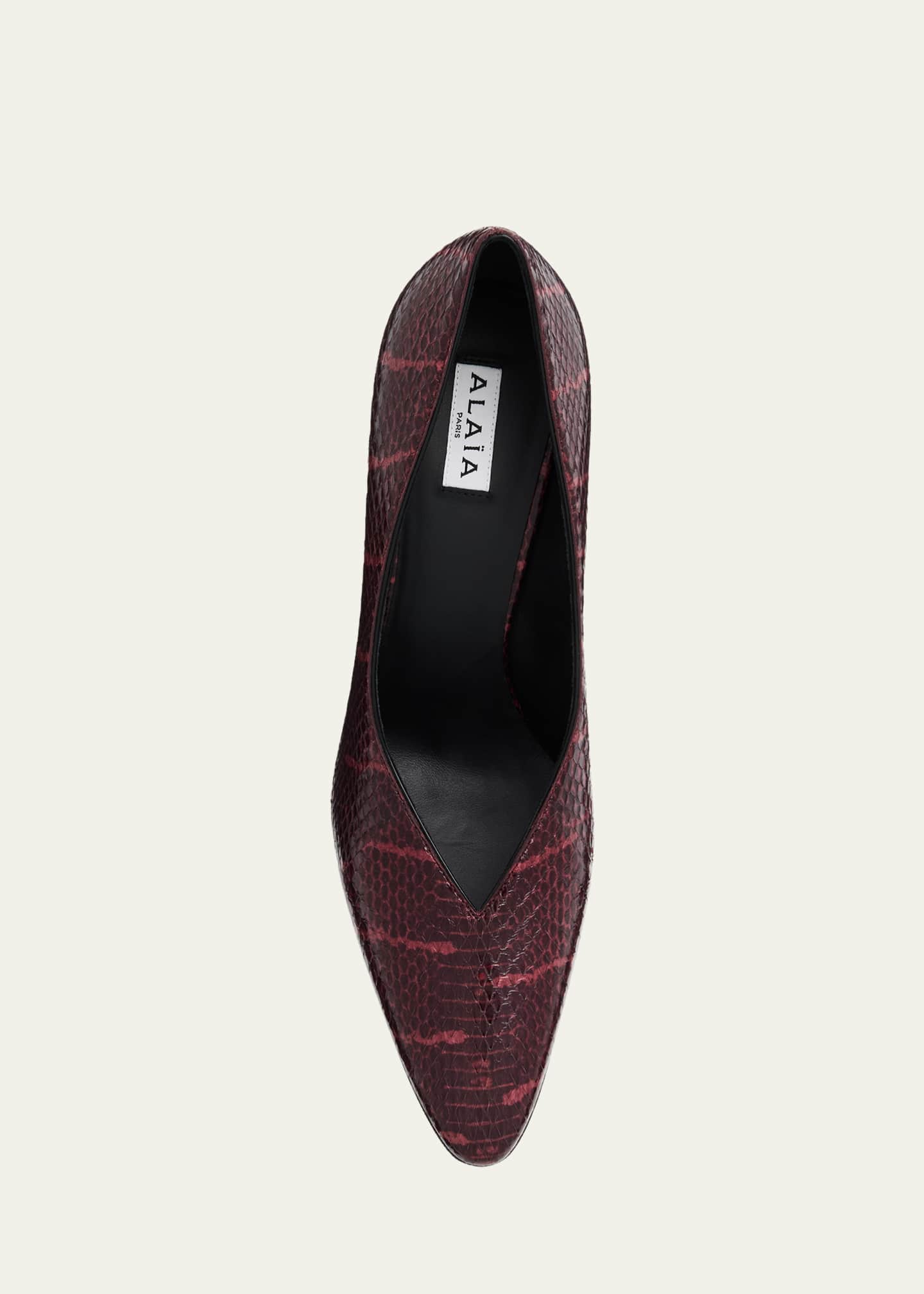 ALAIA 90mm Snake Leather Pumps - Bergdorf Goodman