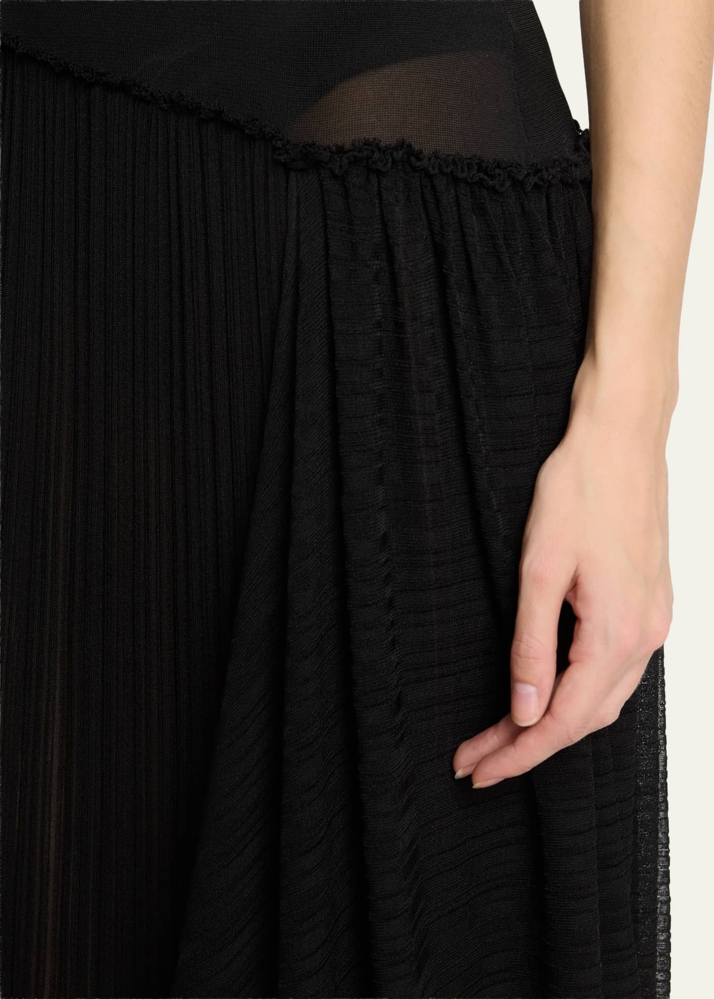 Balmain Flechage Semi-Sheer Draped Dress - Bergdorf Goodman