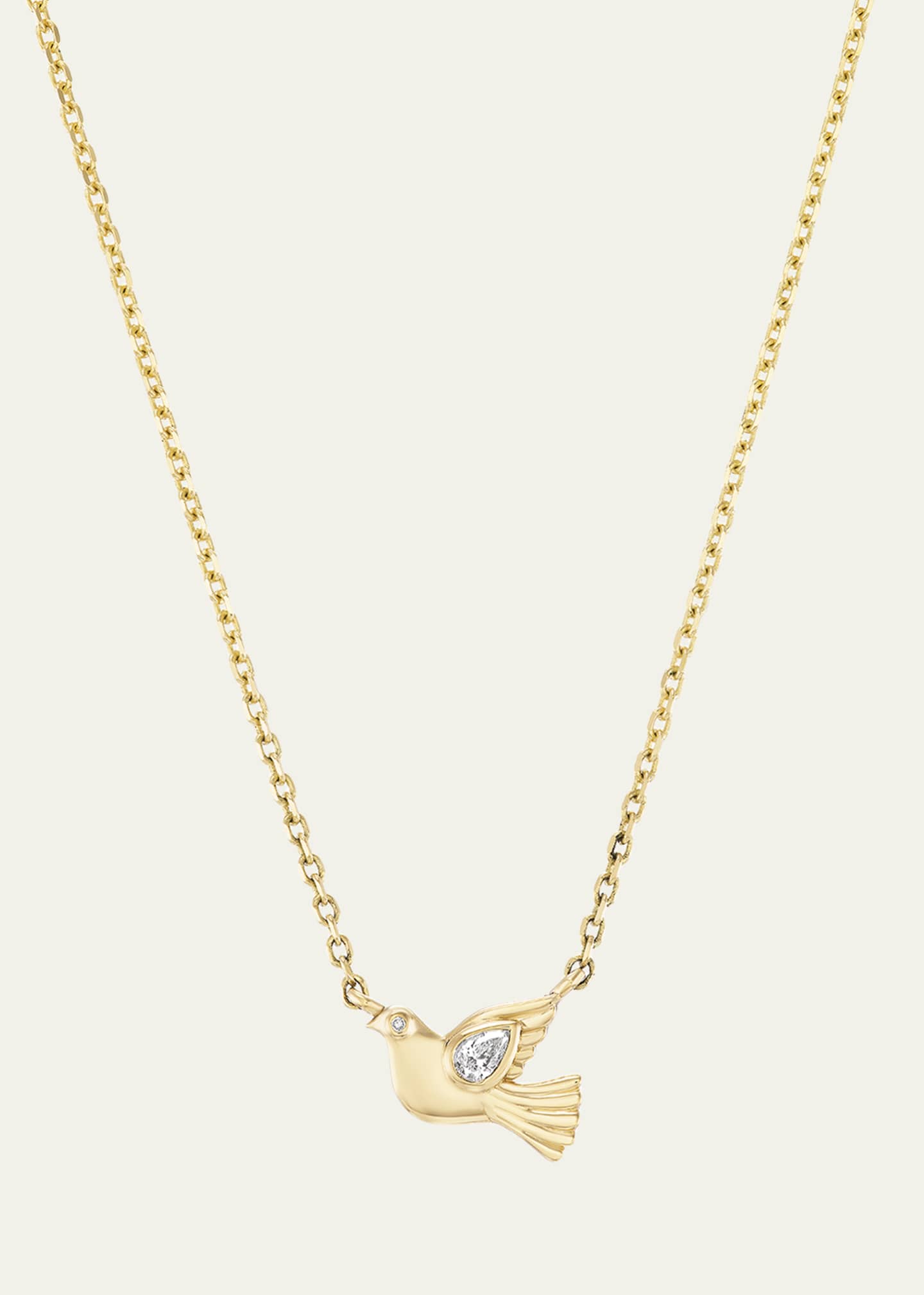 Sorellina 18K Yellow Gold Diamond Dove Necklace - Bergdorf Goodman