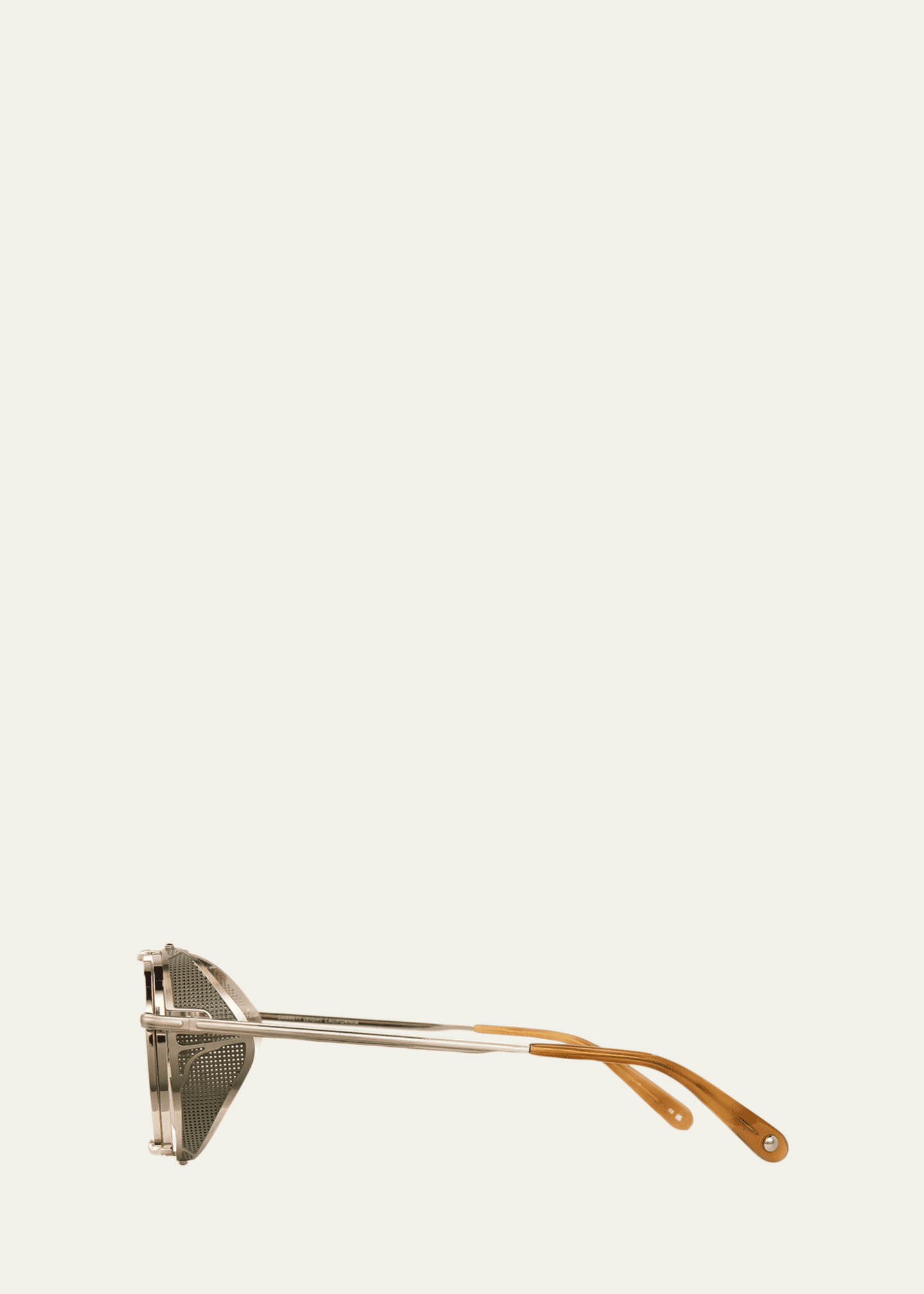 Garrett Leight Men's Ocampo Metal Round Sunglasses with Side Shields ...