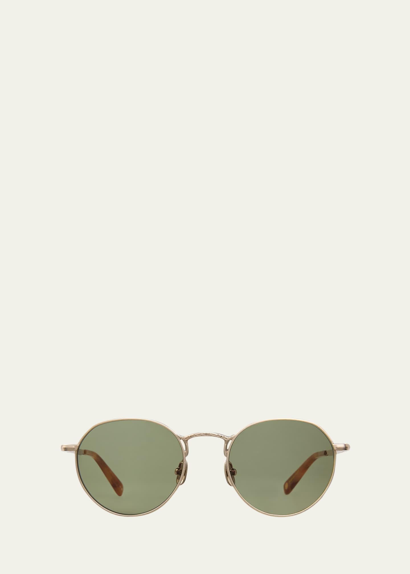 Garrett Leight Men's Ocampo Metal Round Sunglasses with Side Shields ...