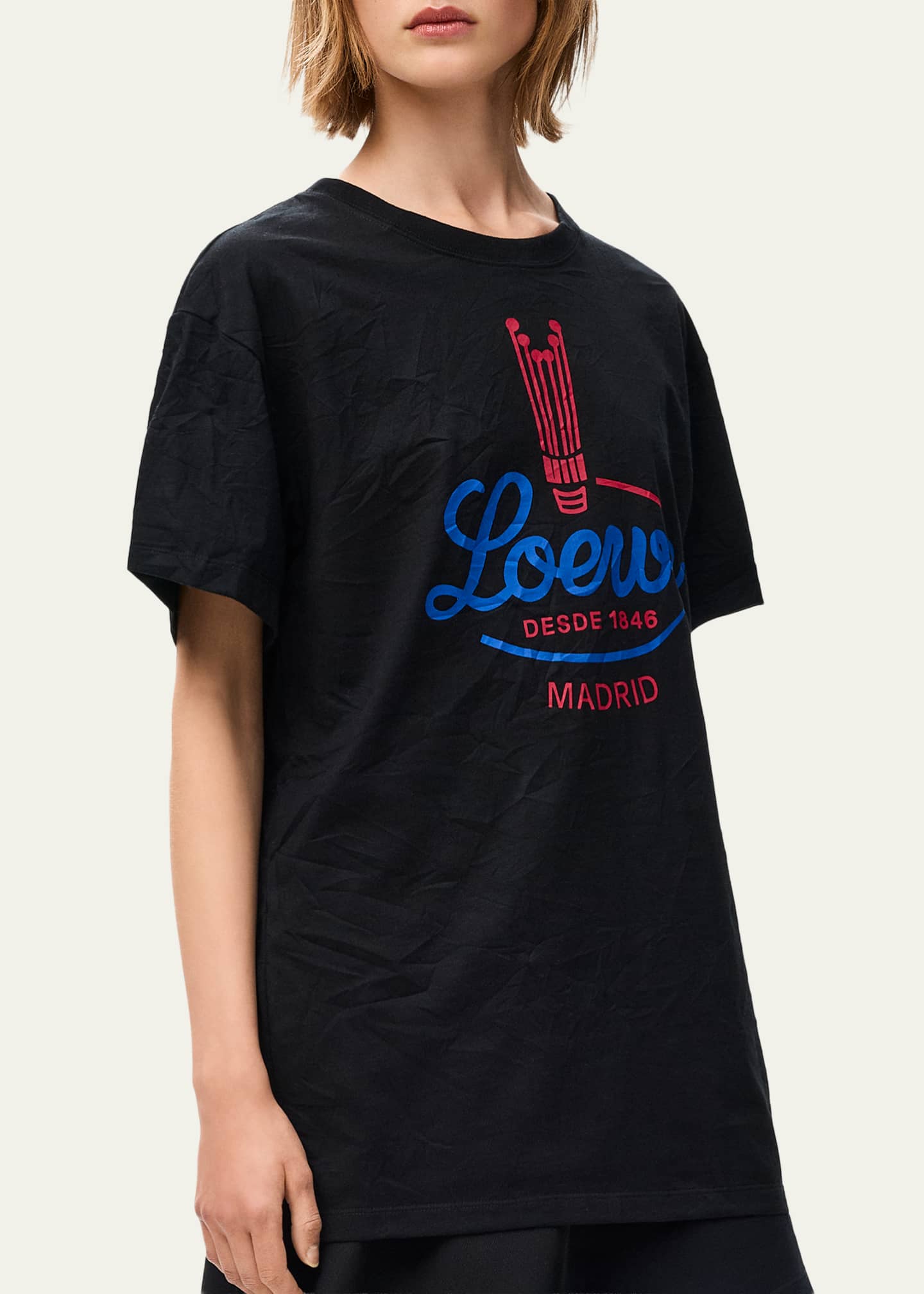 Loewe Logo-Print Cotton-Blend T-Shirt - Bergdorf Goodman