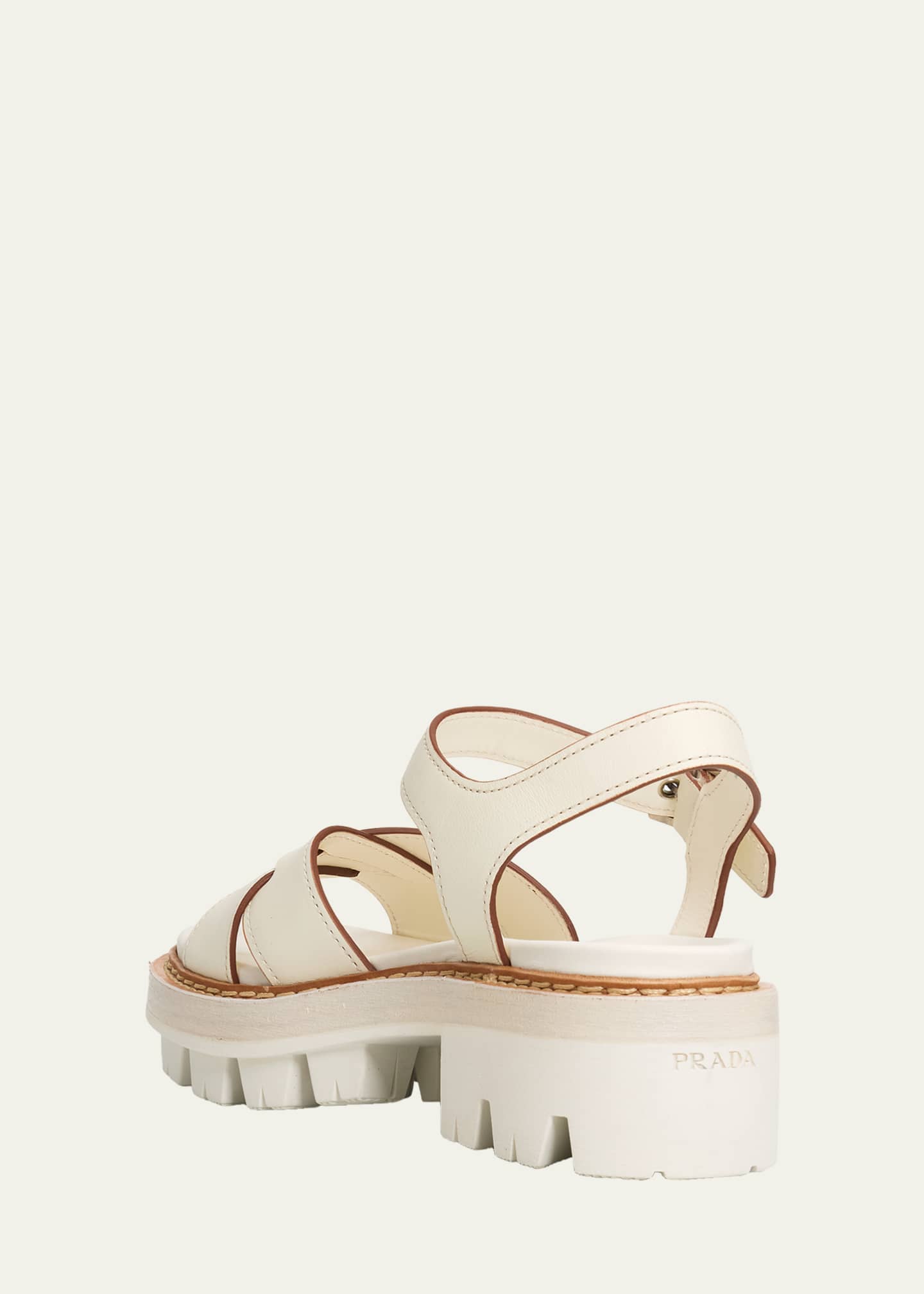 Prada 55mm Leather Platform Sandals - Bergdorf Goodman