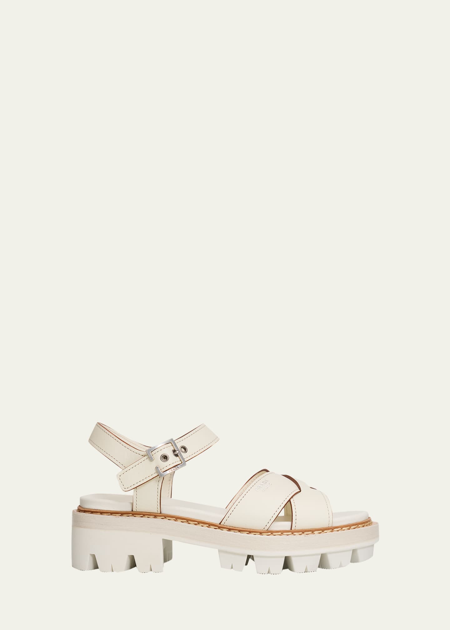 Prada 55mm Leather Platform Sandals - Bergdorf Goodman