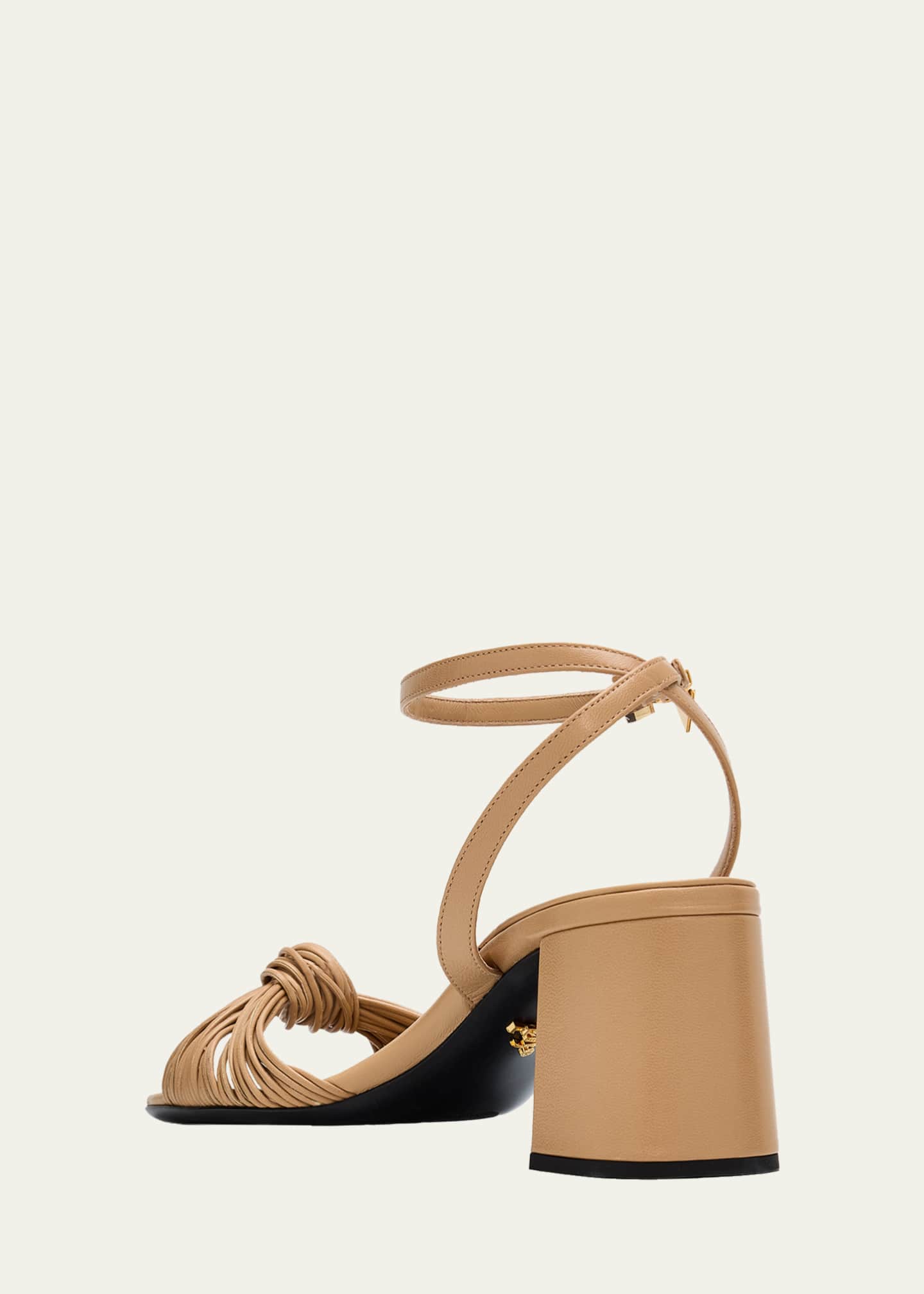 Prada 65mm Mignon Knotted Leather Sandals - Bergdorf Goodman