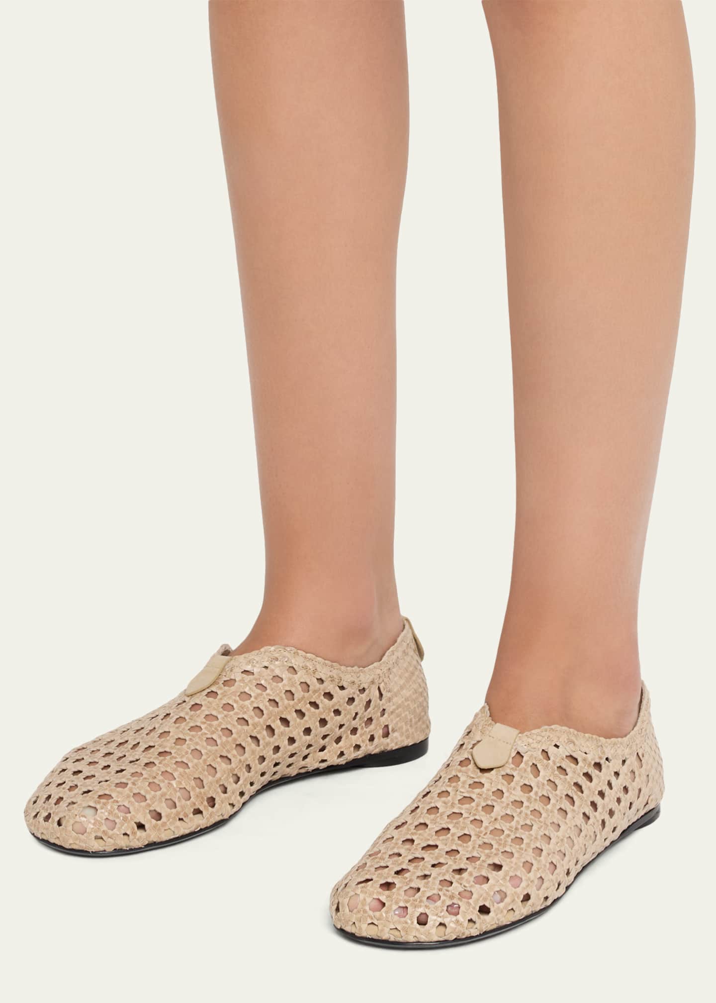 Loro Piana Woven Leather Flats - Bergdorf Goodman
