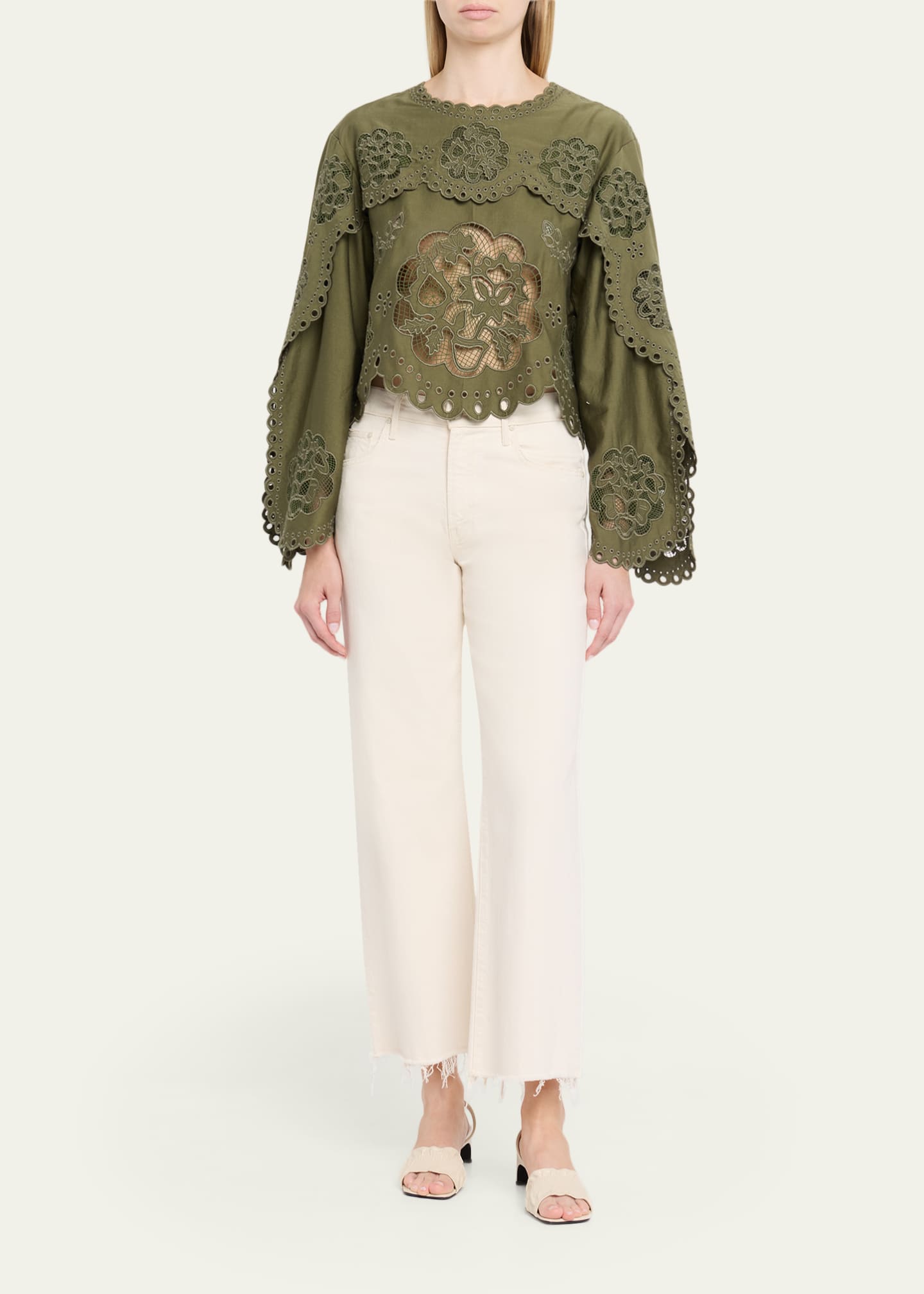 Sea Gardener Embroidered Blouse - Bergdorf Goodman