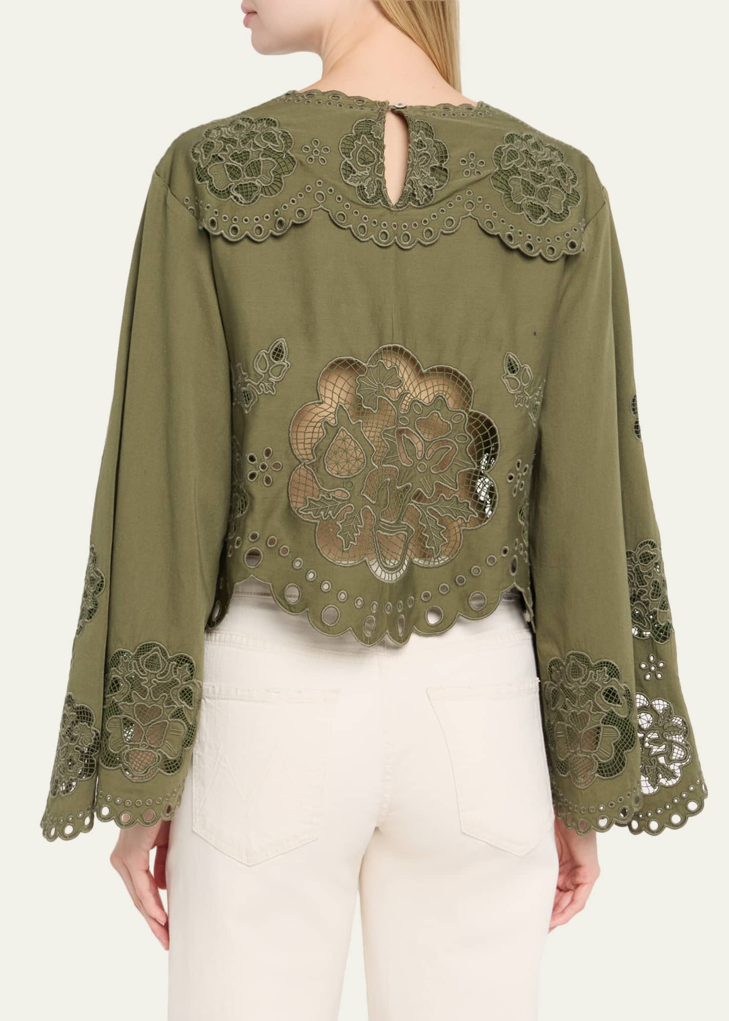 Sea Gardener Embroidered Blouse - Bergdorf Goodman