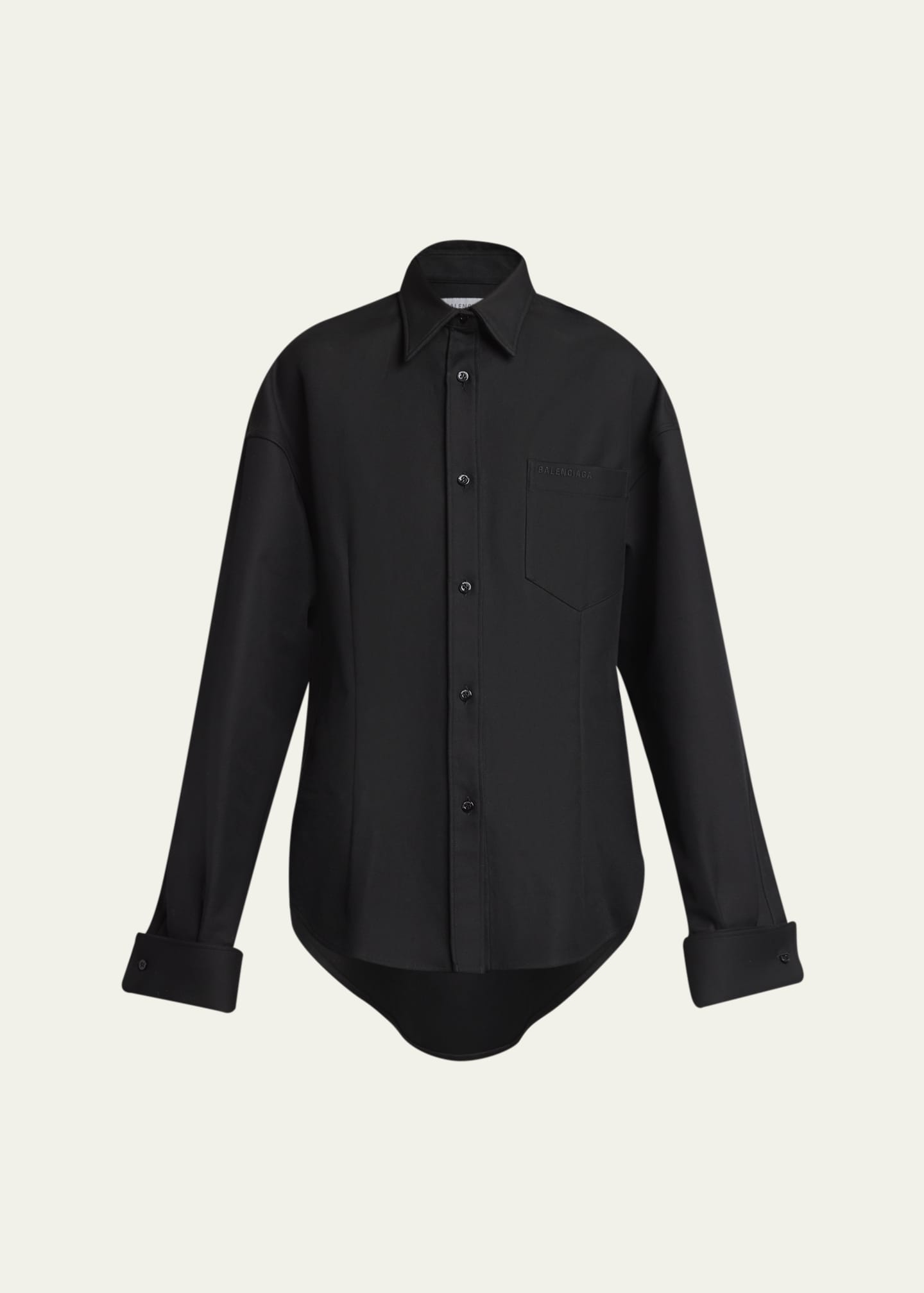 Balenciaga Double Cotton Twill Cocoon Collared Shirt - Bergdorf Goodman
