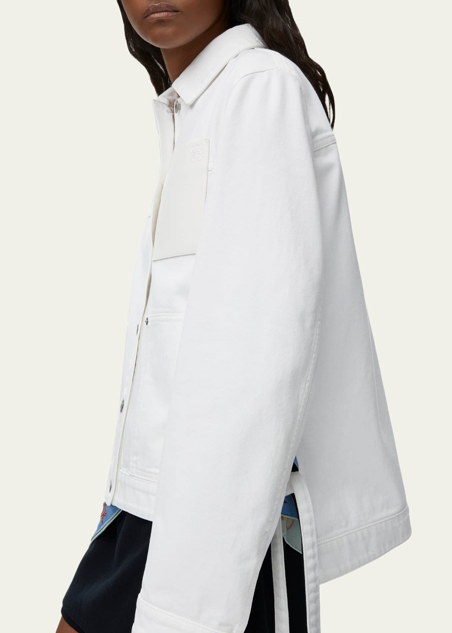 Loewe x Paula's Ibiza Leather-Pocket Denim Workwear Jacket - Bergdorf ...