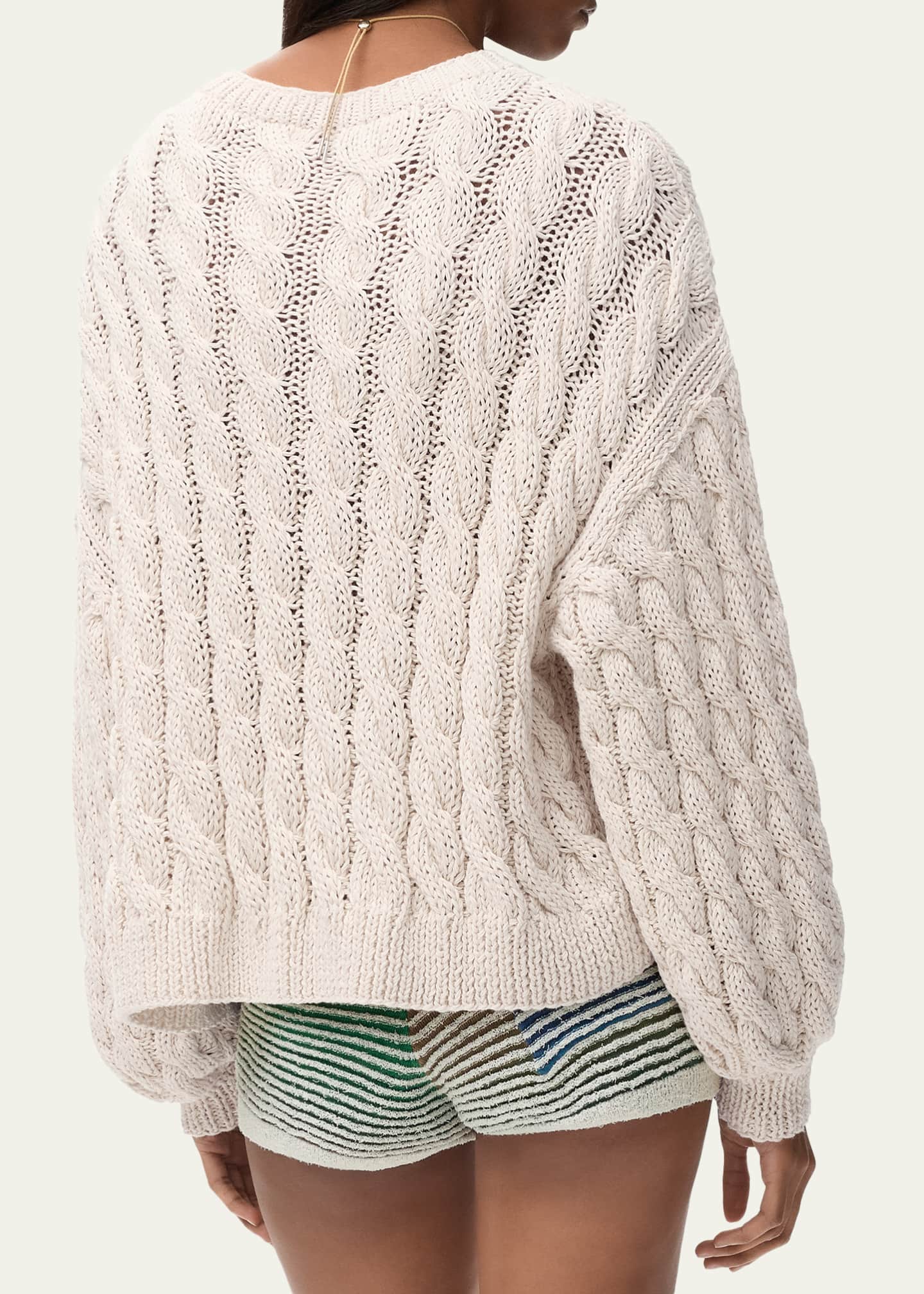Loewe x Paula's Ibiza Anagram Cable-Knit Sweater - Bergdorf Goodman