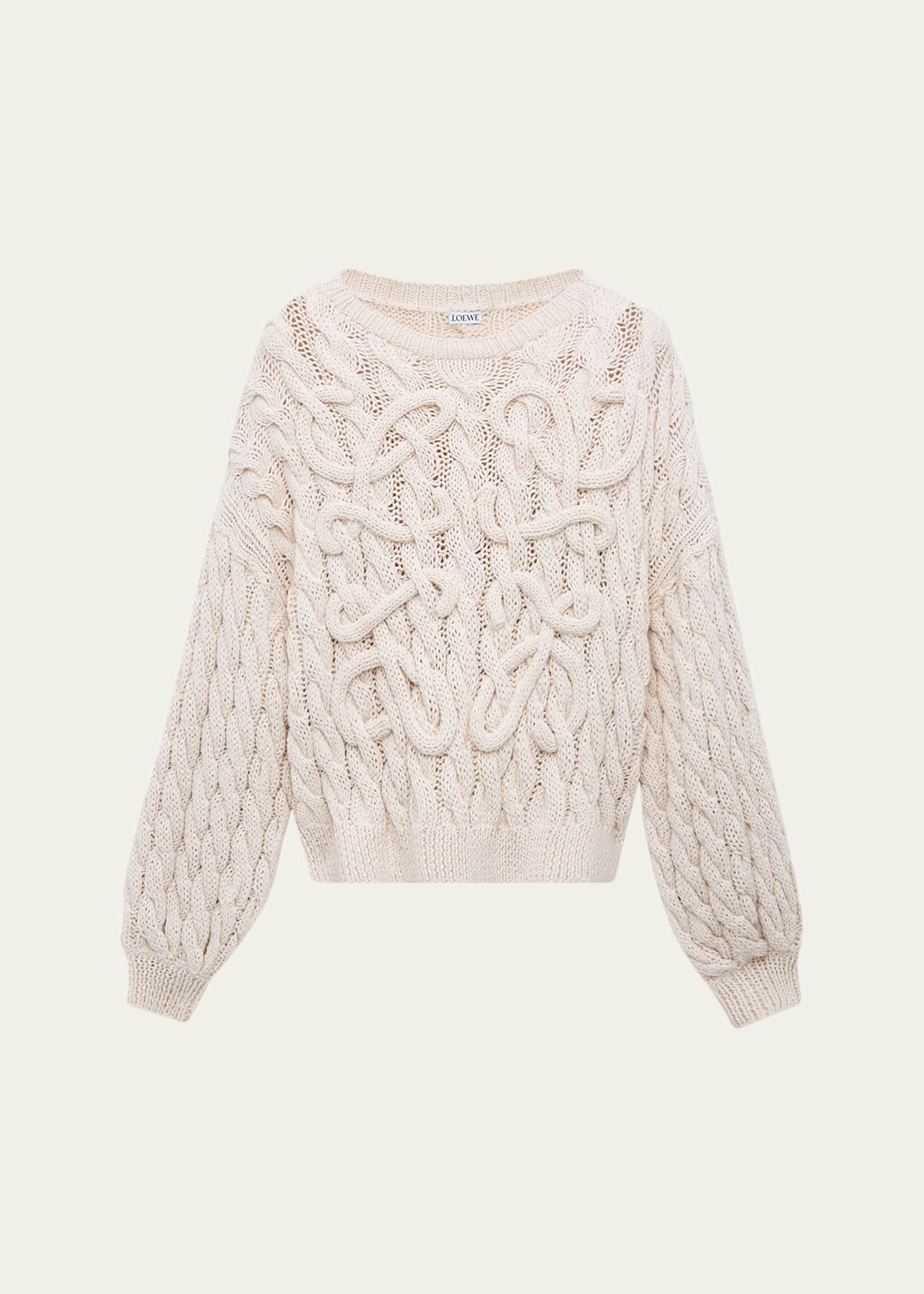Loewe x Paula's Ibiza Anagram Cable-Knit Sweater - Bergdorf Goodman