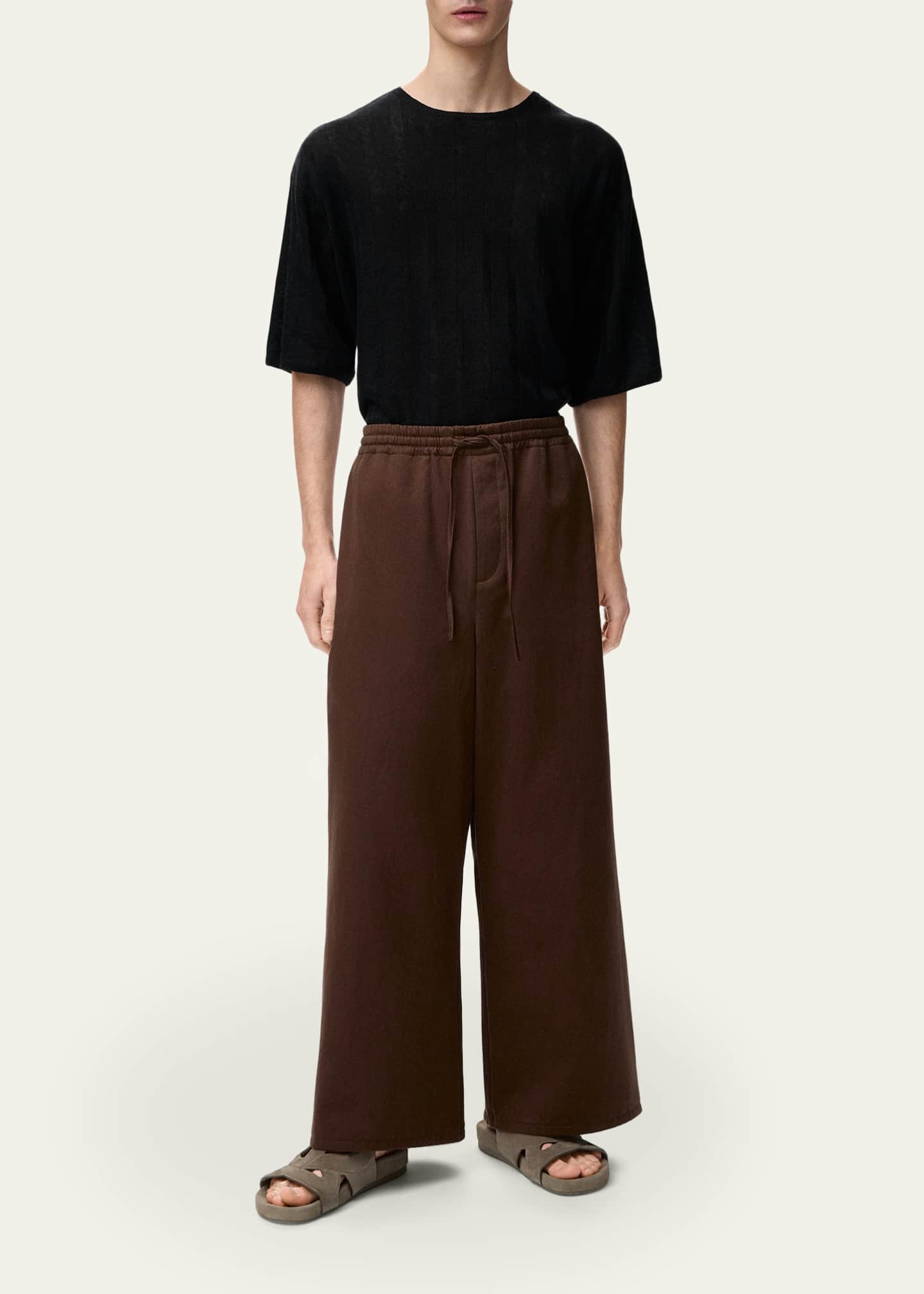 Loewe x Paula's Ibiza Men's Washed Satin Wide-Leg Drawstring Pants ...