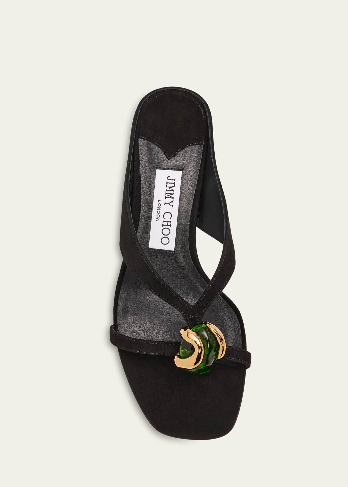 Jimmy Choo 35mm Emeri Stone Suede Sandals - Bergdorf Goodman
