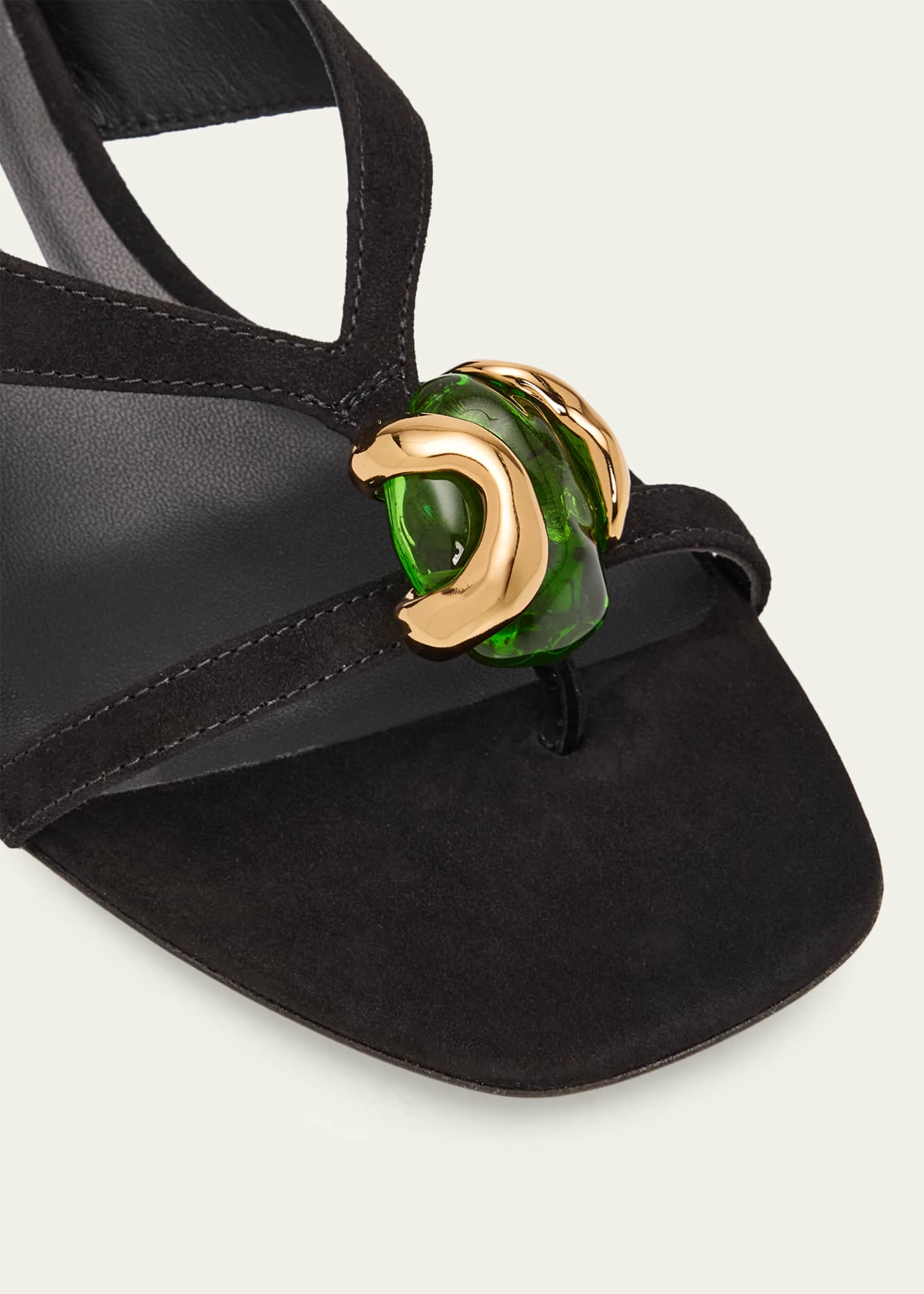Jimmy Choo 35mm Emeri Stone Suede Sandals - Bergdorf Goodman