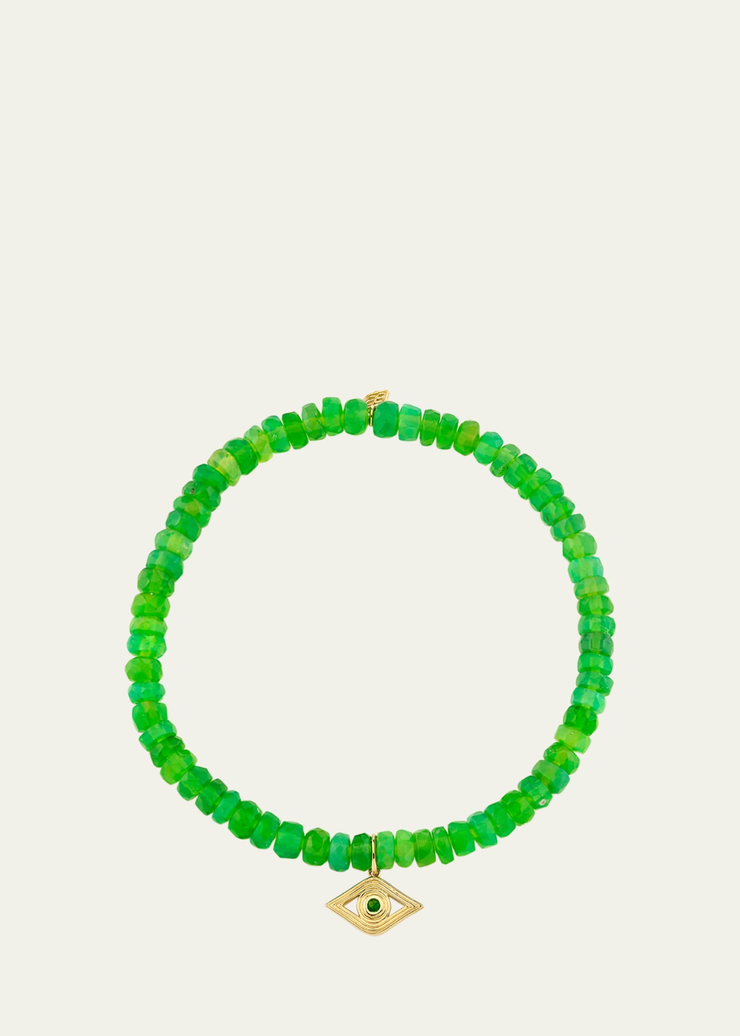 Sydney Evan 14K Emerald Evil Eye on Kiwi Opal Bracelet - Bergdorf Goodman