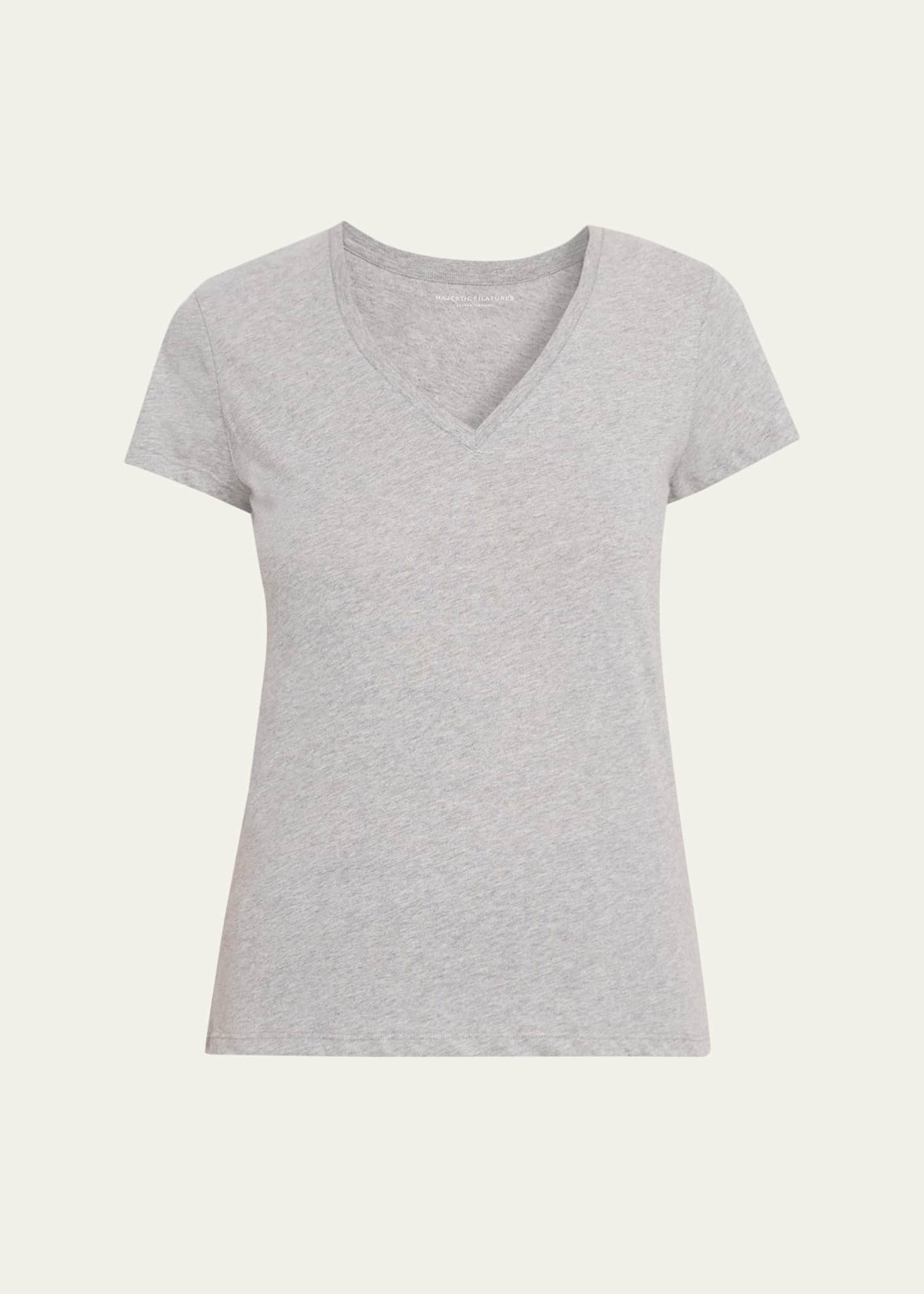 Majestic Filatures V-Neck Deluxe Organic Cotton T-Shirt - Bergdorf Goodman