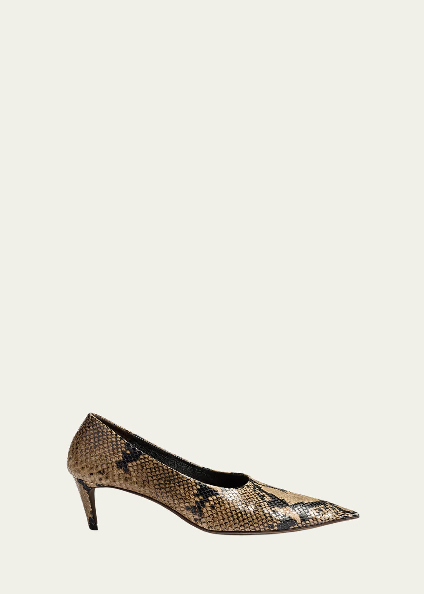 Khaite 50mm Marlene Snake-Embossed Leather Pumps - Bergdorf Goodman