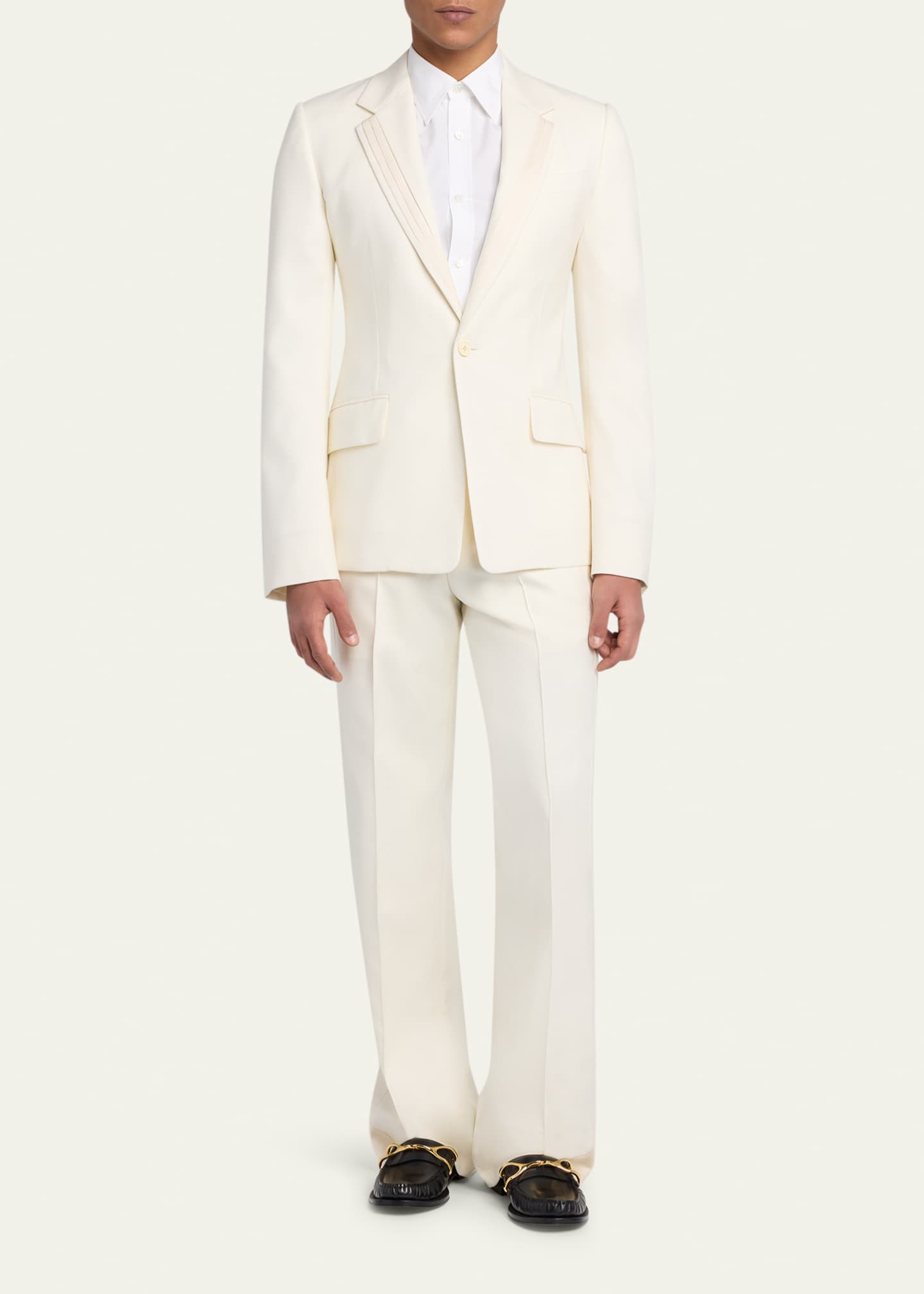 McQueen Men's Wool Pintuck-Pleated Wide-Leg Trousers - Bergdorf Goodman