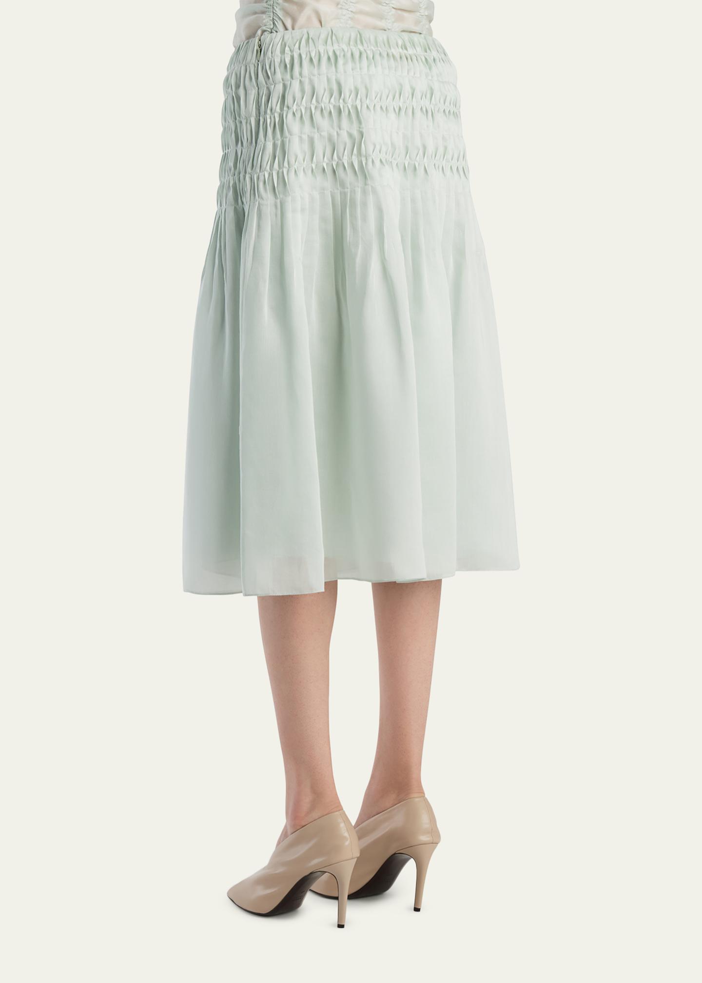 Khaite Florence Twist Pleated Silk-Blend Midi Skirt - Bergdorf Goodman