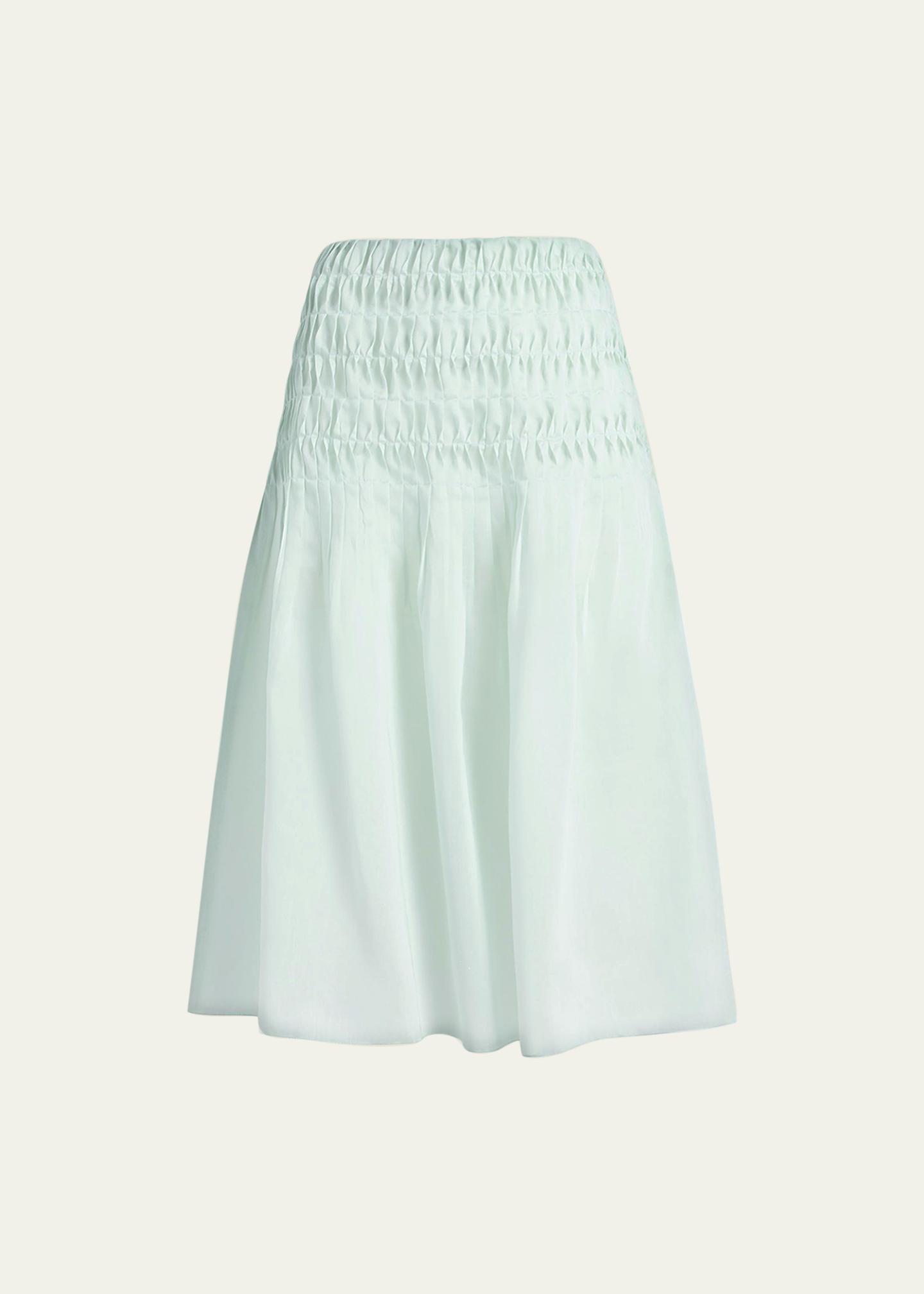 Khaite Florence Twist Pleated Silk-Blend Midi Skirt - Bergdorf Goodman