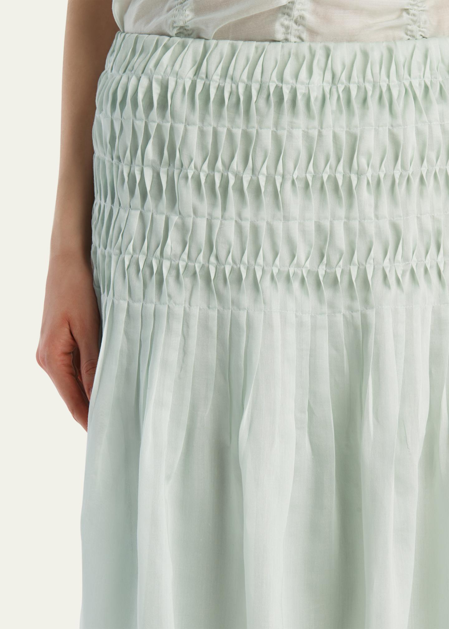 Khaite Florence Twist Pleated Silk-Blend Midi Skirt - Bergdorf Goodman