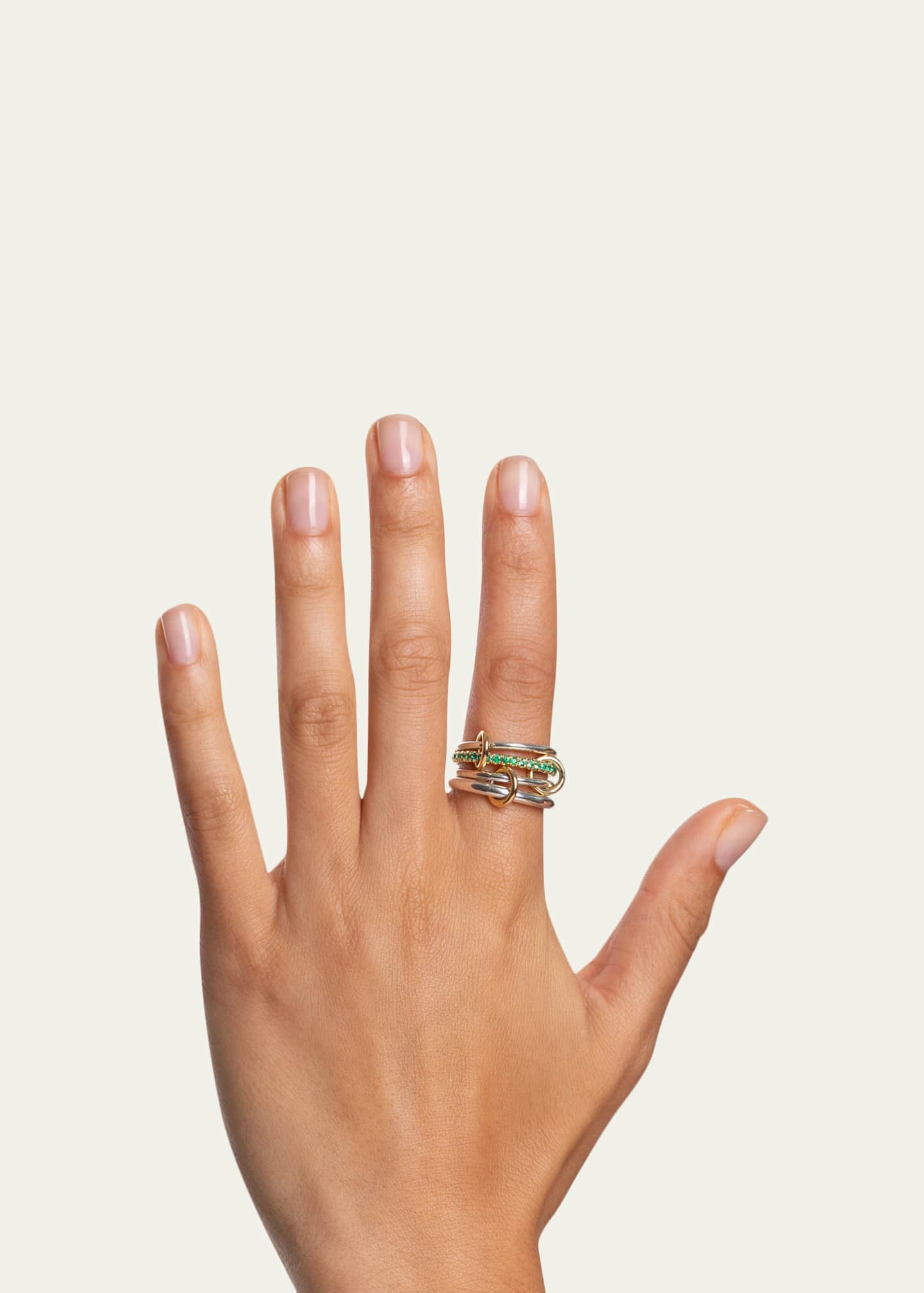 Spinelli Kilcollin Nimbus Silver and Gold Emerald Ring - Bergdorf Goodman