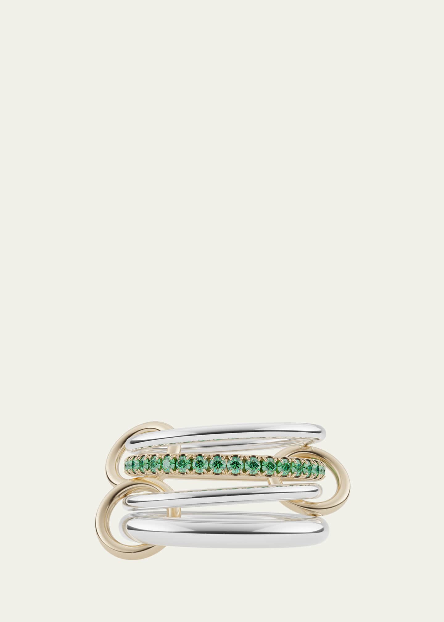 Spinelli Kilcollin Nimbus Silver and Gold Emerald Ring - Bergdorf Goodman