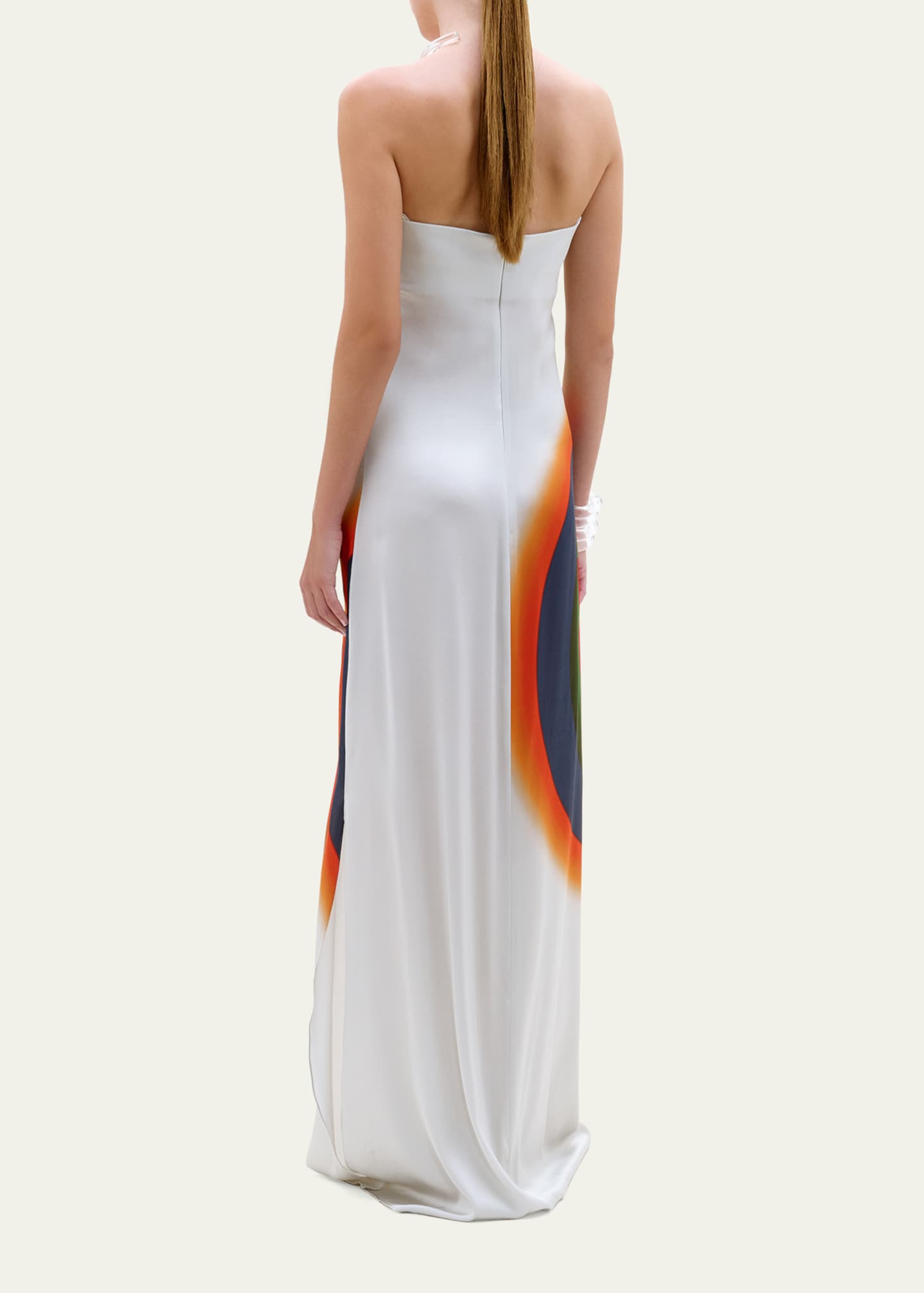 Silvia Tcherassi Bahiana Strapless Abstract-Print Silk Maxi Dress ...