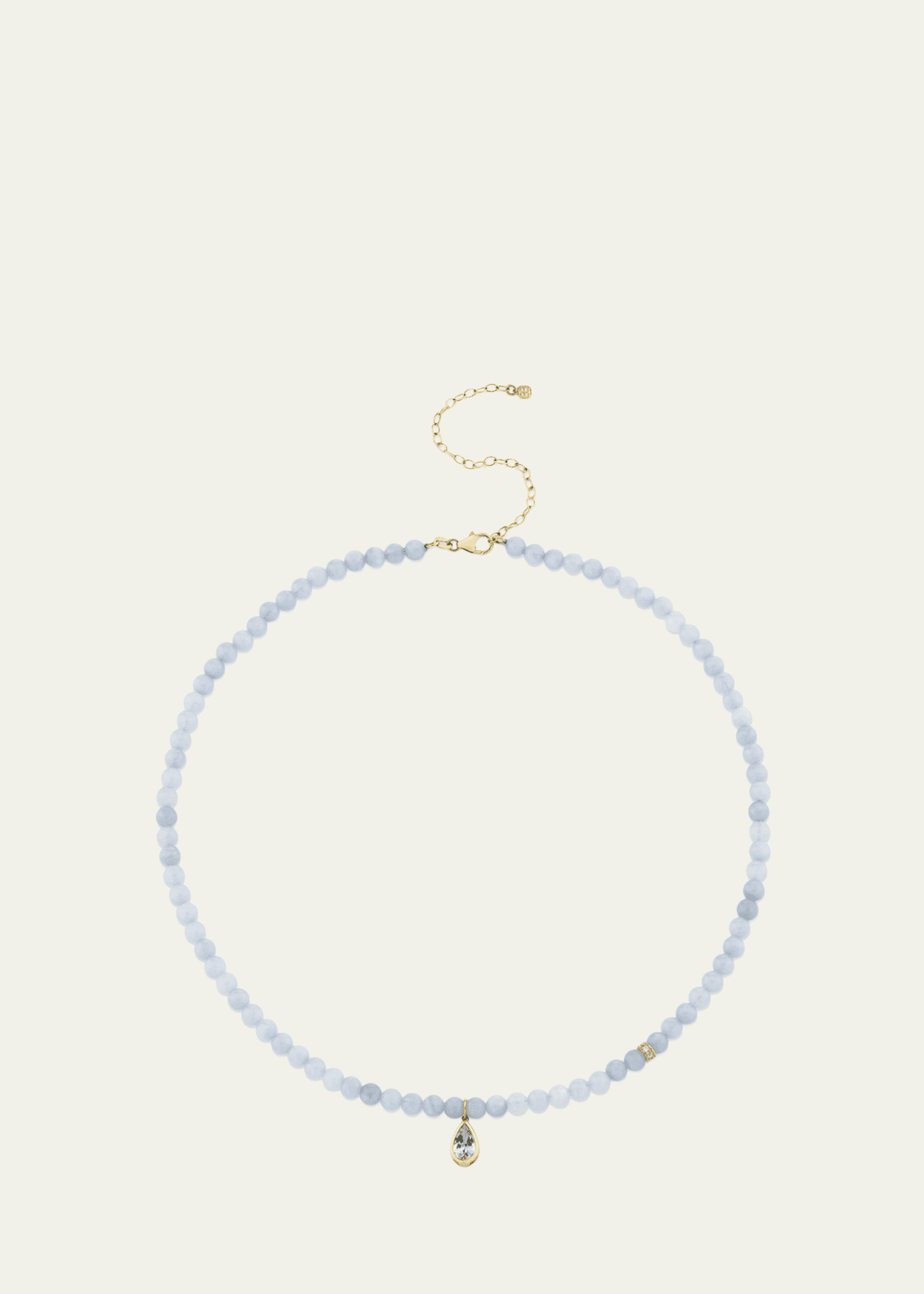 Sydney Evan 14K Pear Aquamarine Beaded Necklace - Bergdorf Goodman
