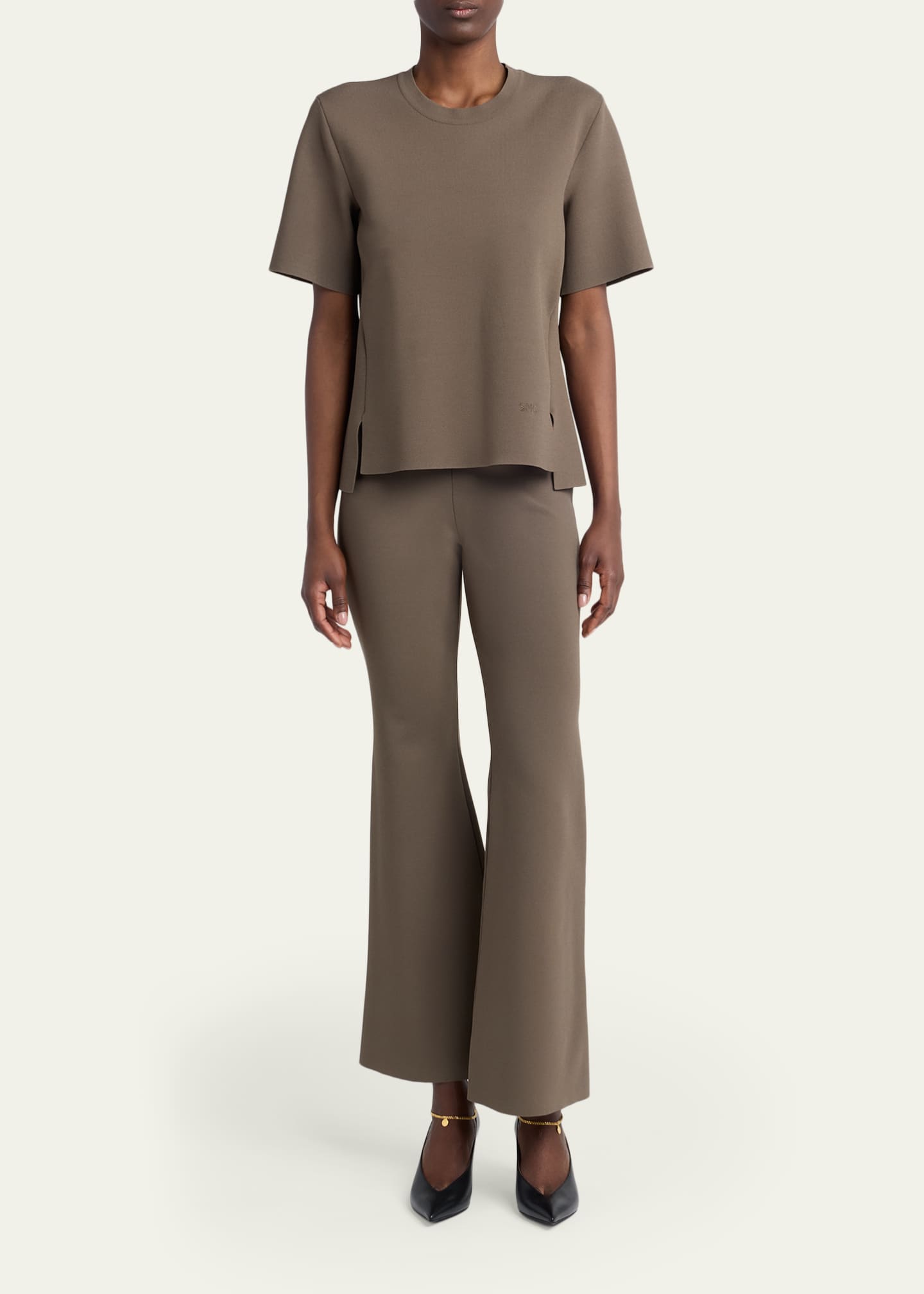 Stella McCartney Compact Knit Iconic Flared Pants - Bergdorf Goodman