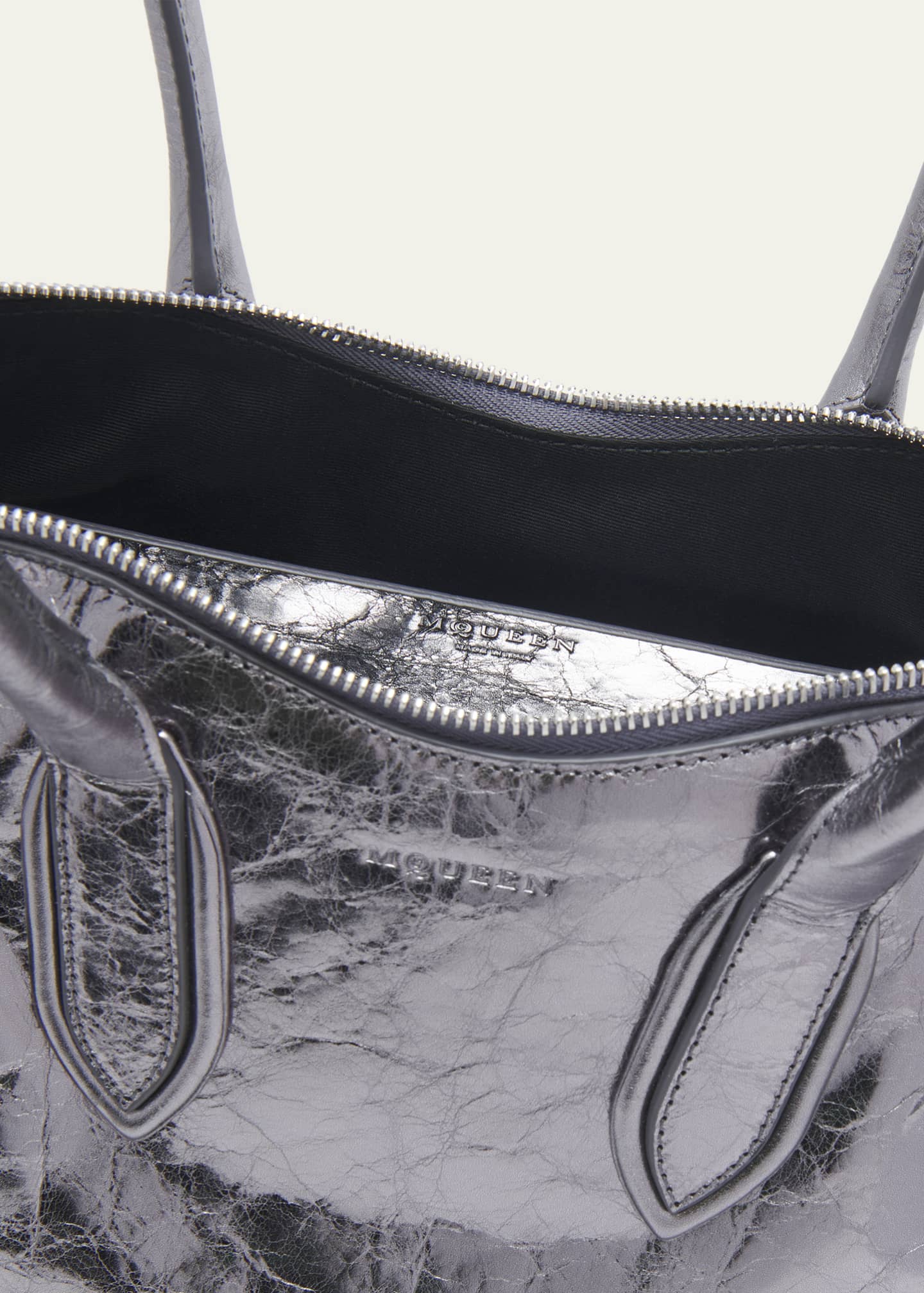 McQueen Manta Shoulder Bag in Metallic Leather - Bergdorf Goodman