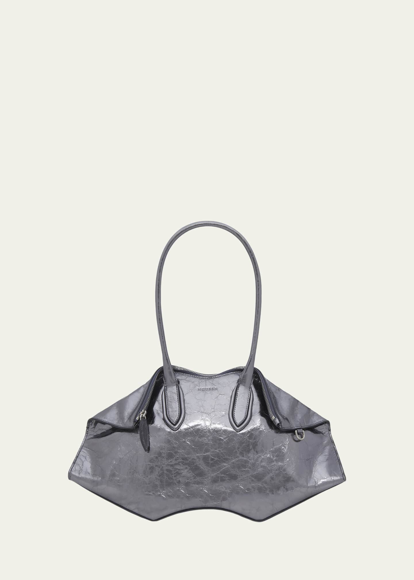 McQueen Manta Shoulder Bag in Metallic Leather - Bergdorf Goodman