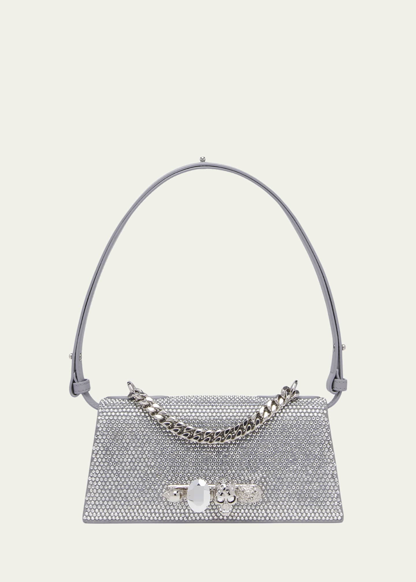 McQueen Jewelled Rhinestone Leather Shoulder Bag - Bergdorf Goodman