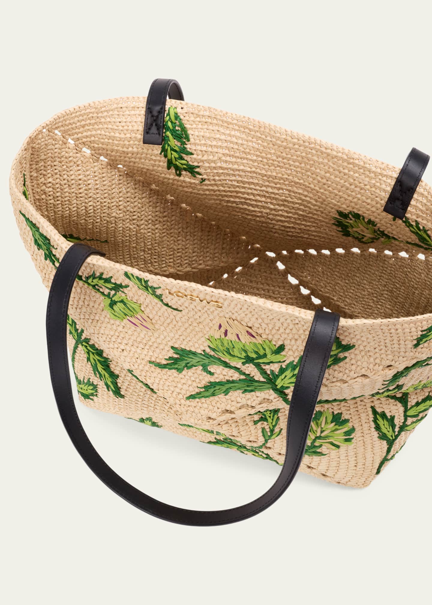 Loewe x Paula's Ibiza Puzzle Embroidered Raffia Tote Bag - Bergdorf Goodman