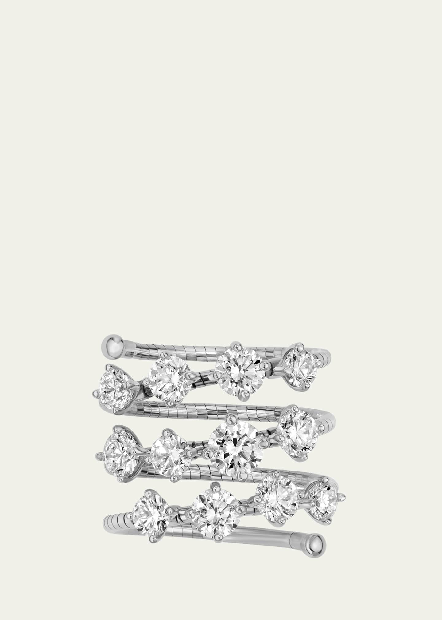 Mattia Cielo 18K White Gold Diamond 3 Row Wrap Ring - Bergdorf Goodman