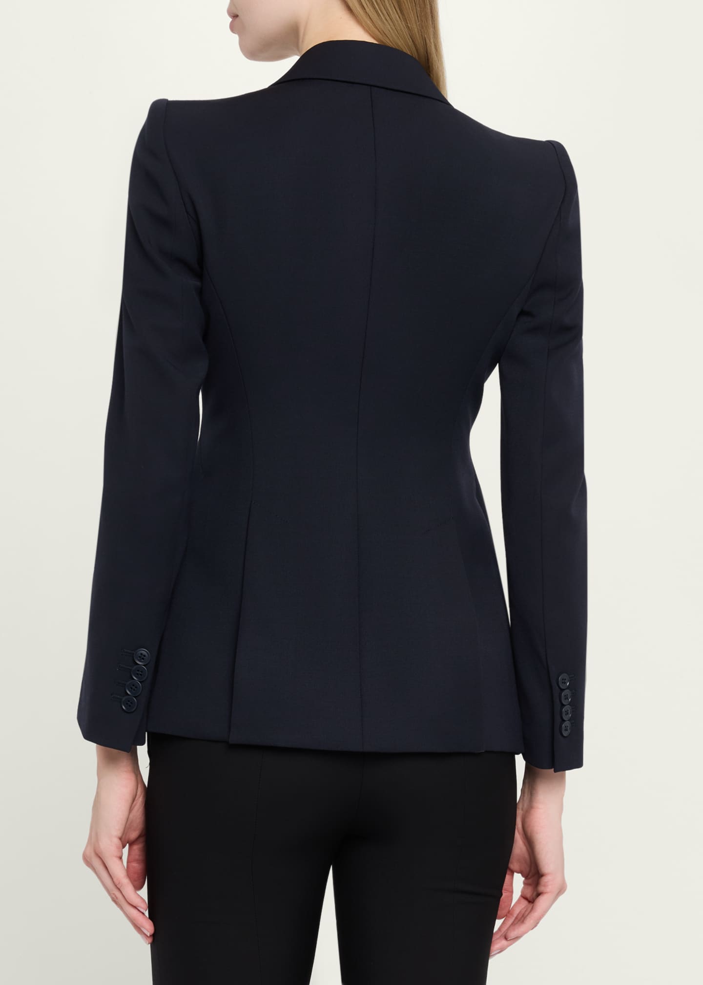 McQueen Peaked Shoulder Crepe Single-Button Jacket - Bergdorf Goodman