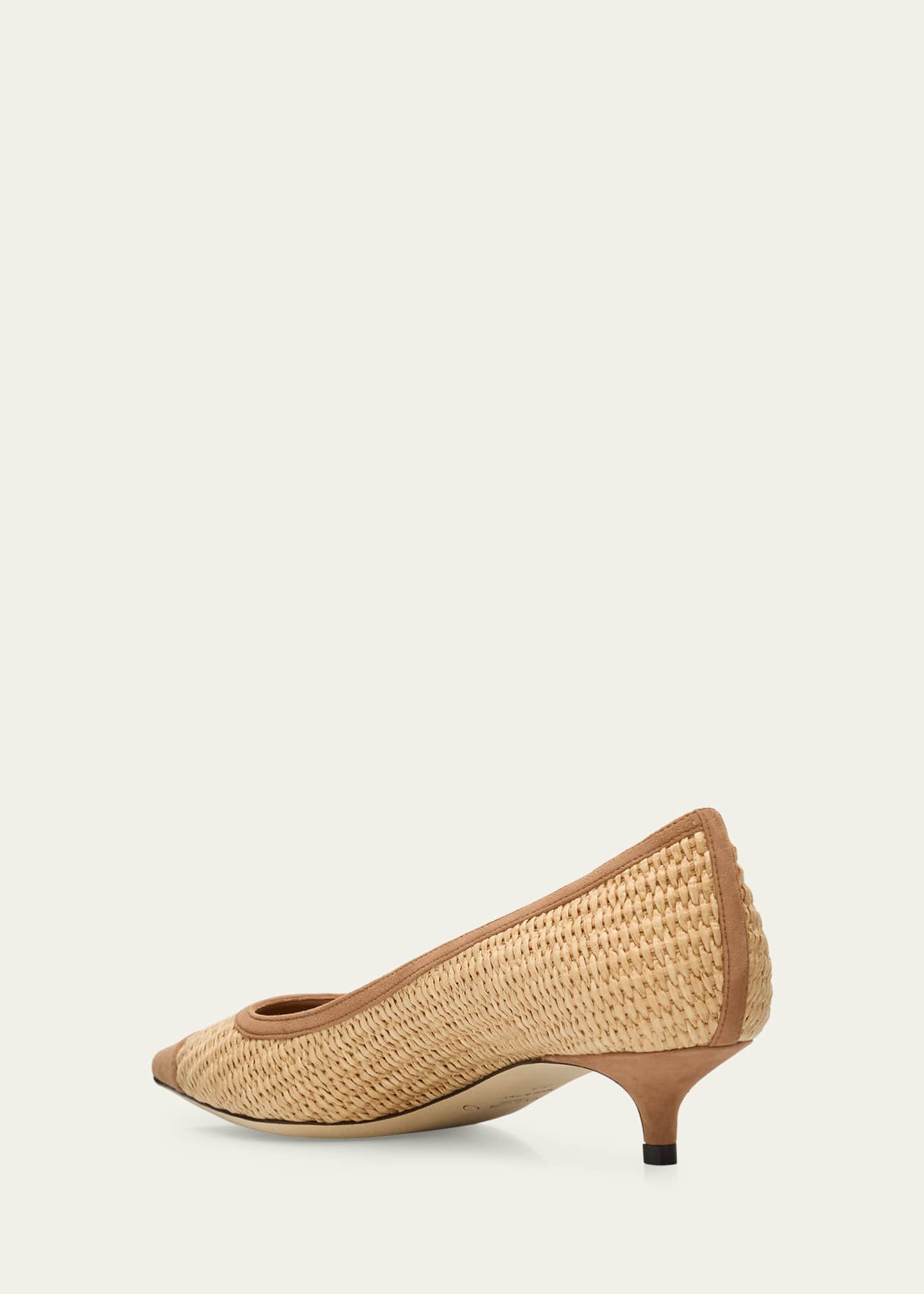 Jimmy Choo 35mm Amelia Raffia and Suede Pointed-Toe Pumps - Bergdorf ...