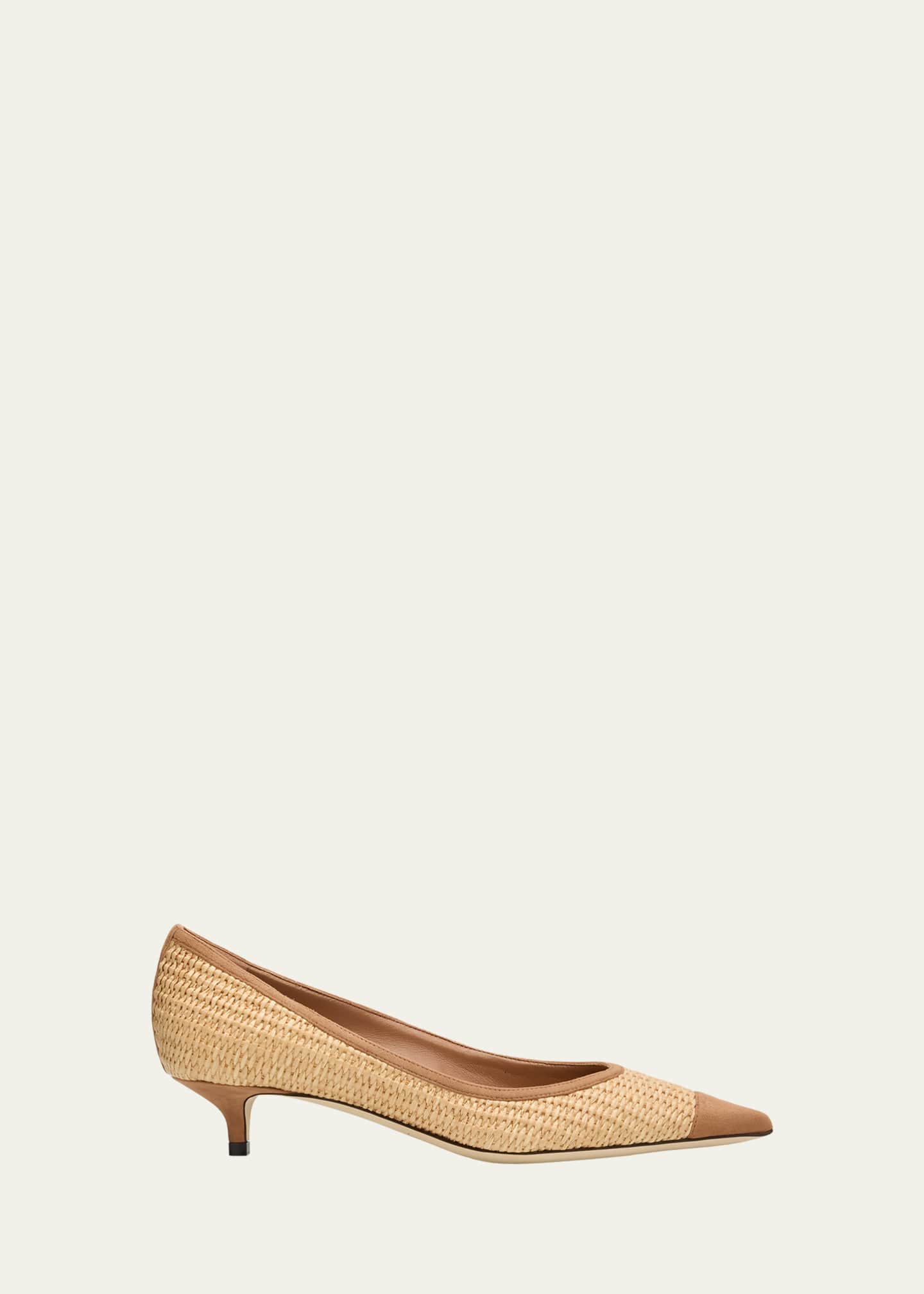 Jimmy Choo 35mm Amelia Raffia and Suede Pointed-Toe Pumps - Bergdorf ...