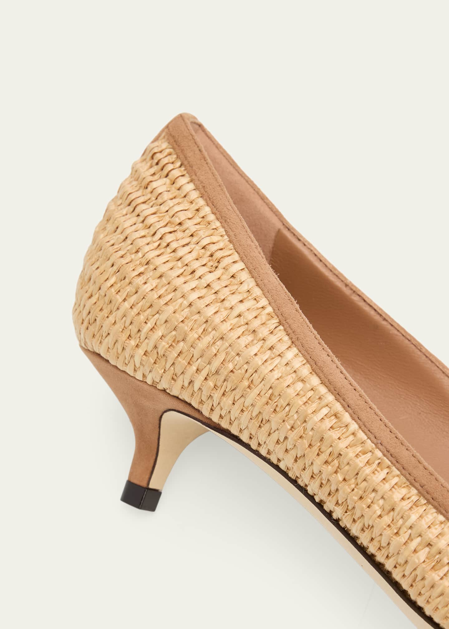 Jimmy Choo 35mm Amelia Raffia and Suede Pointed-Toe Pumps - Bergdorf ...