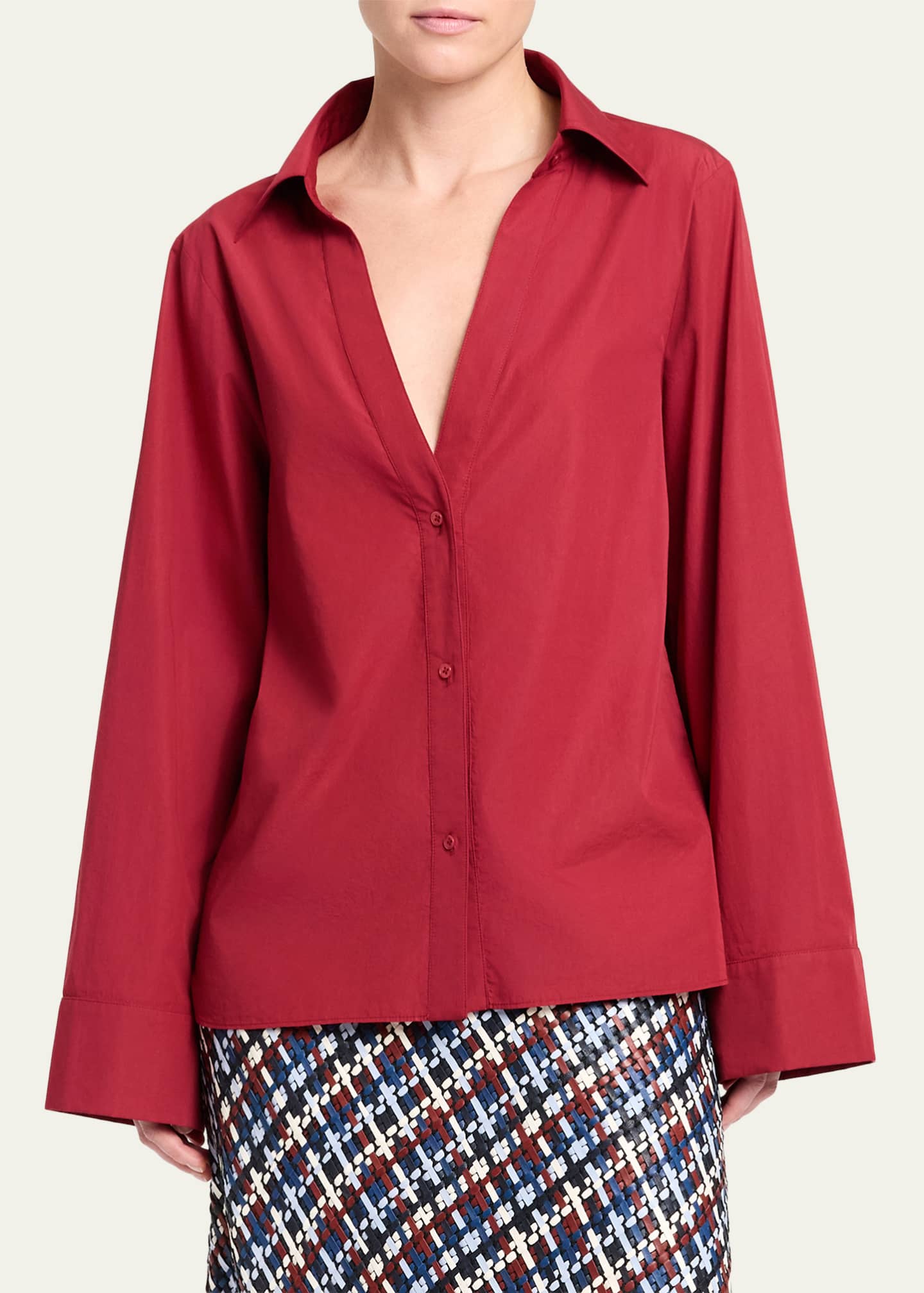 TWP Deep V Relaxed Shirt - Bergdorf Goodman
